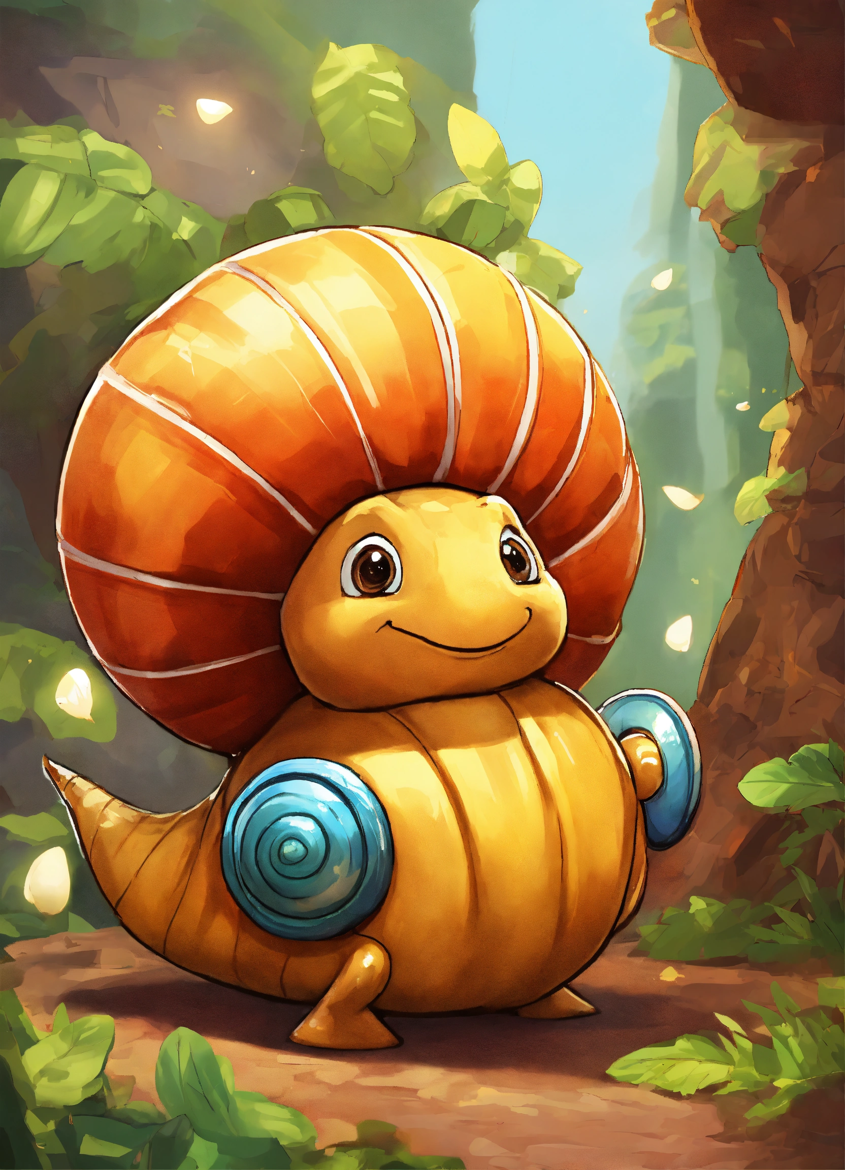 Lexica - Super Snail's slow heroics, conquering challenges with a shiny shell, cartoony