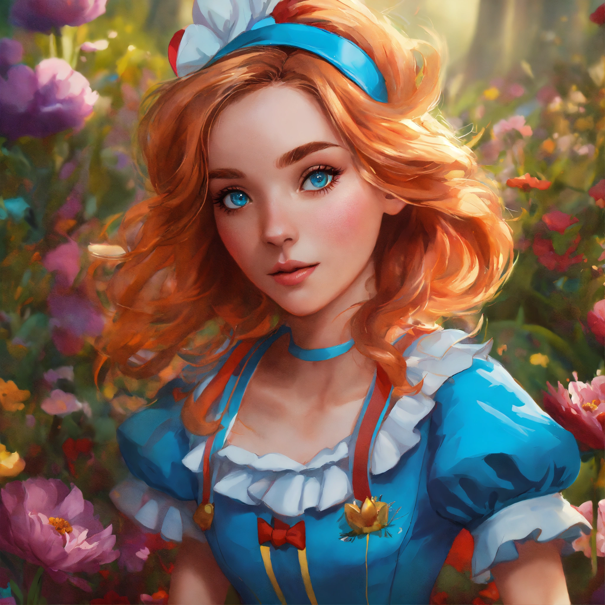 Lexica - The character Alice from Alice in Wonderland, cartoon oil ...