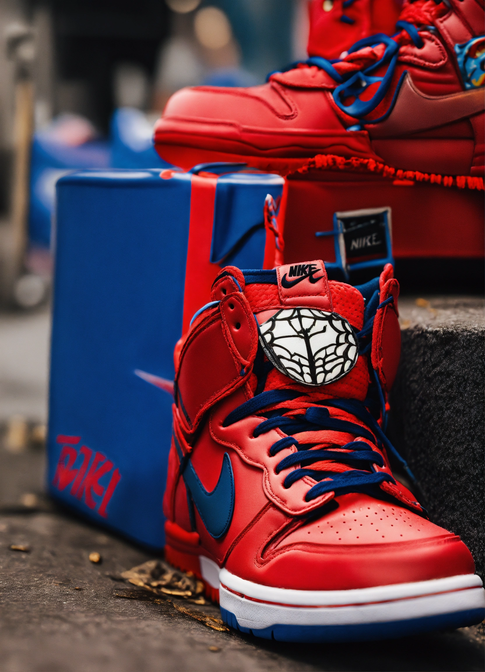 Lexica - A pair of Nike dunks with a Spider-Man theme