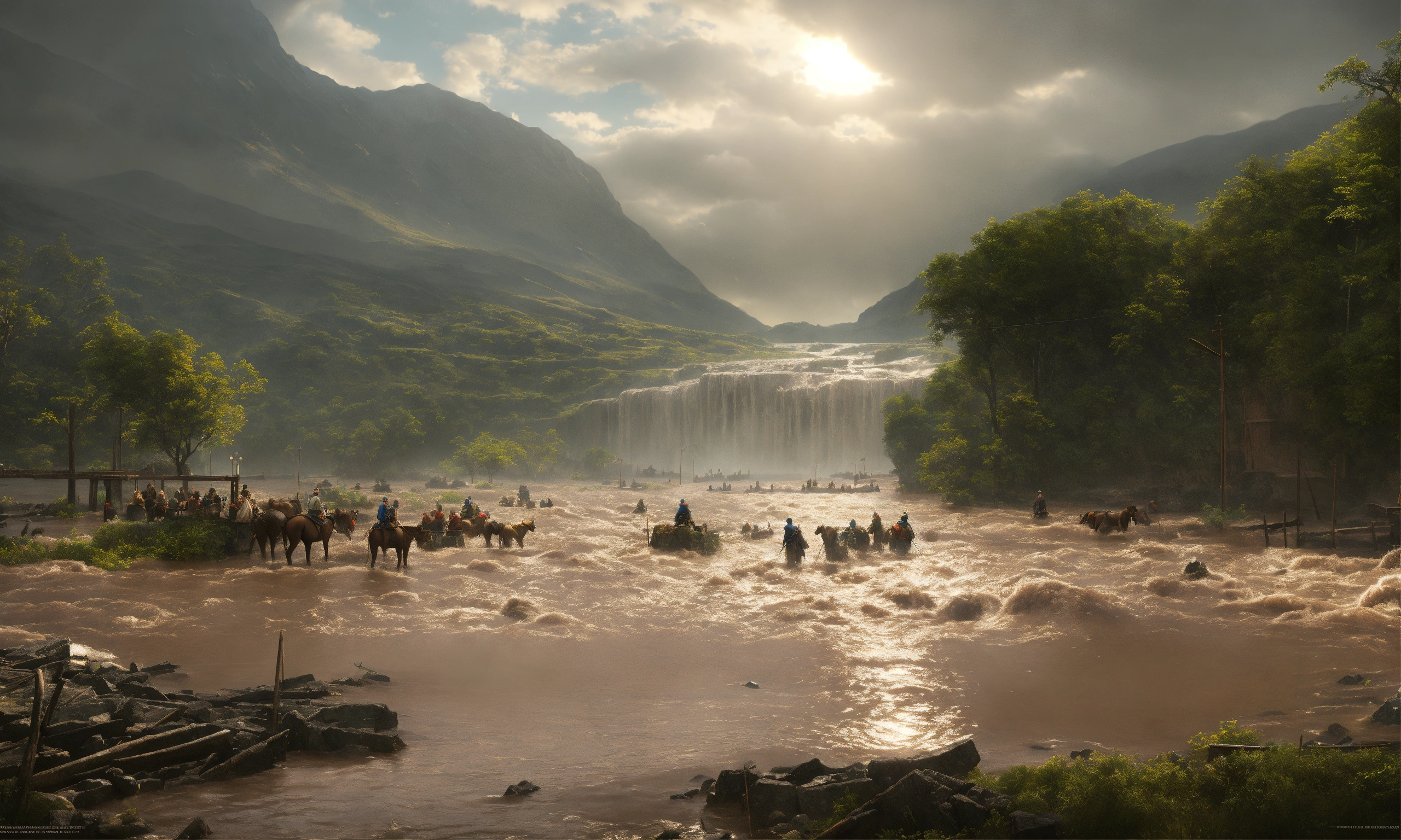 Lexica - The Great Flood, as described in the bible, The flood arrives ...