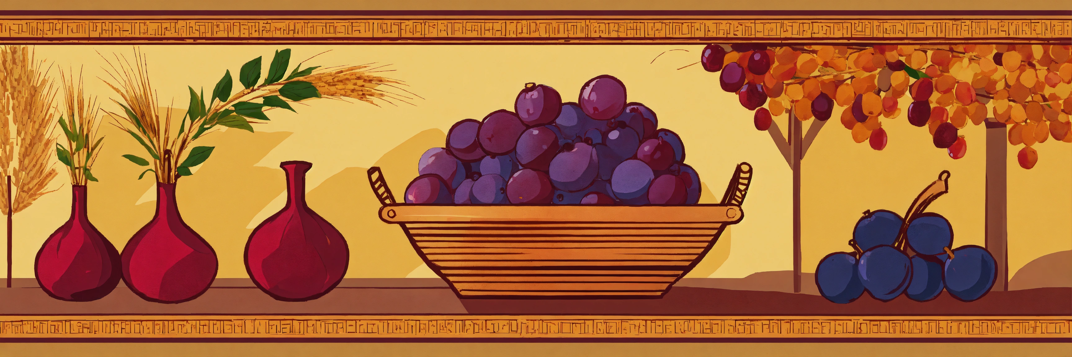 Lexica - A beautiful basket inside Grapes, dates, olives, beautiful ...