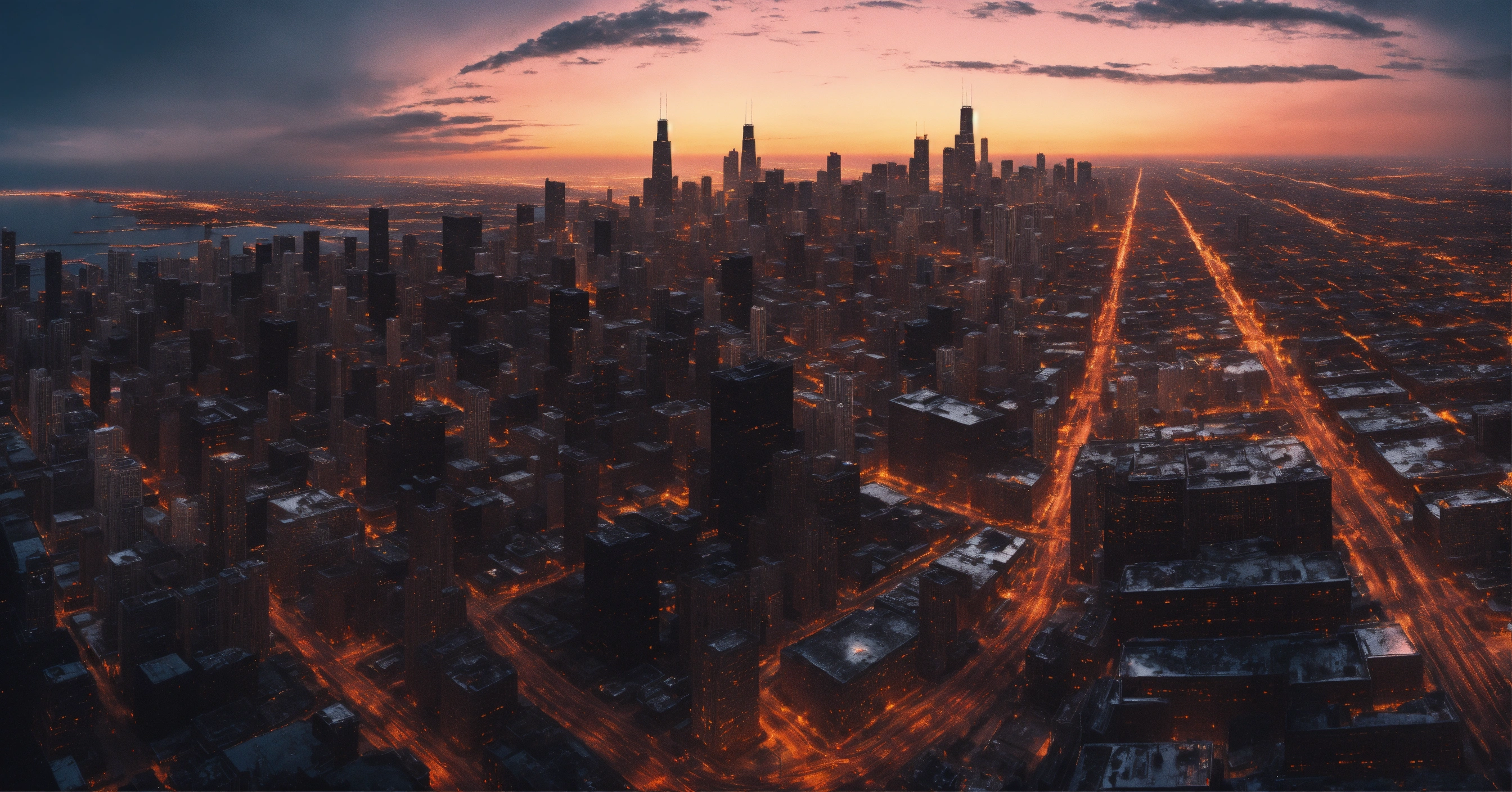 Lexica - Hyper detailed dark dystopian panoramic view of the desolate ...