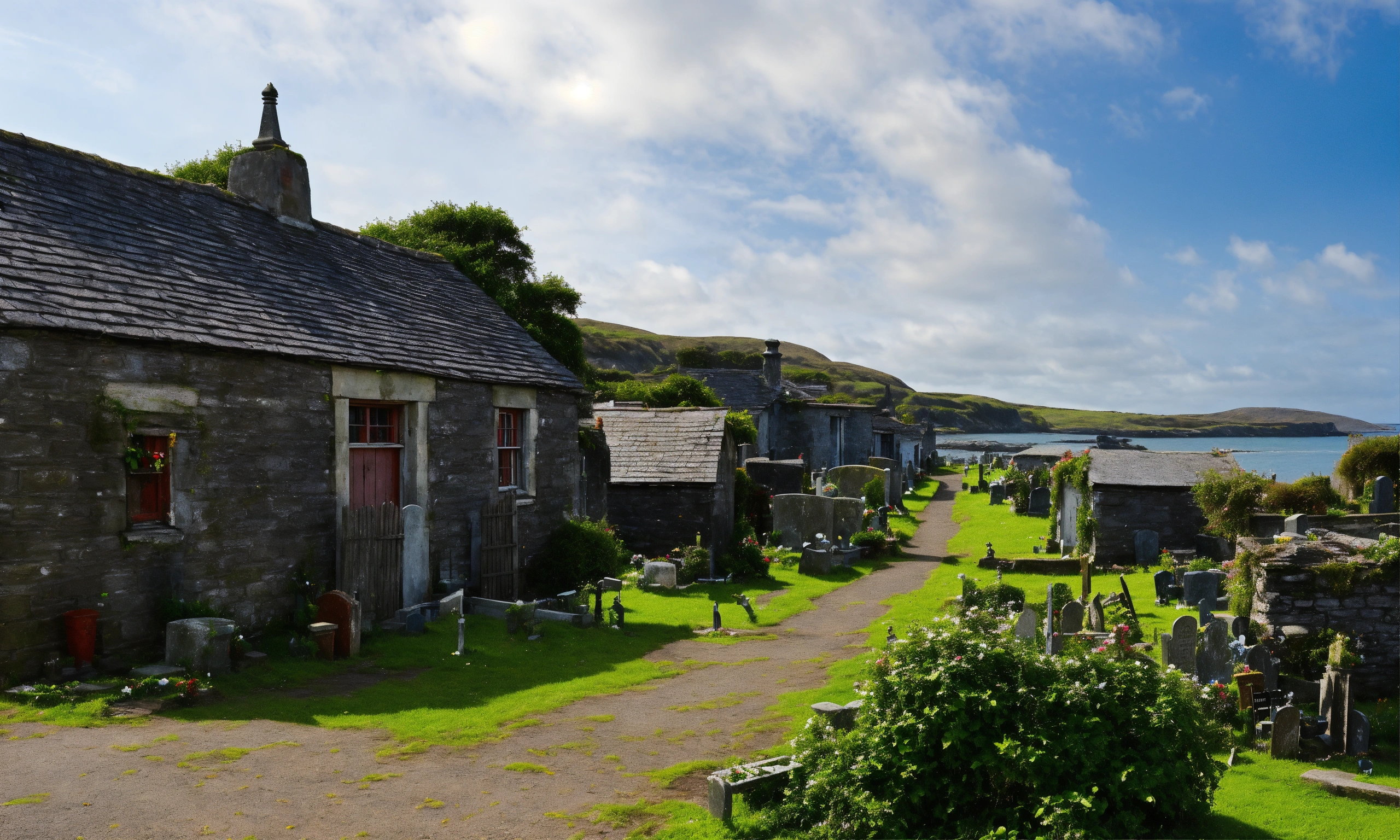 Lexica - 1860's coastal village, irish, poor area, graveyard
