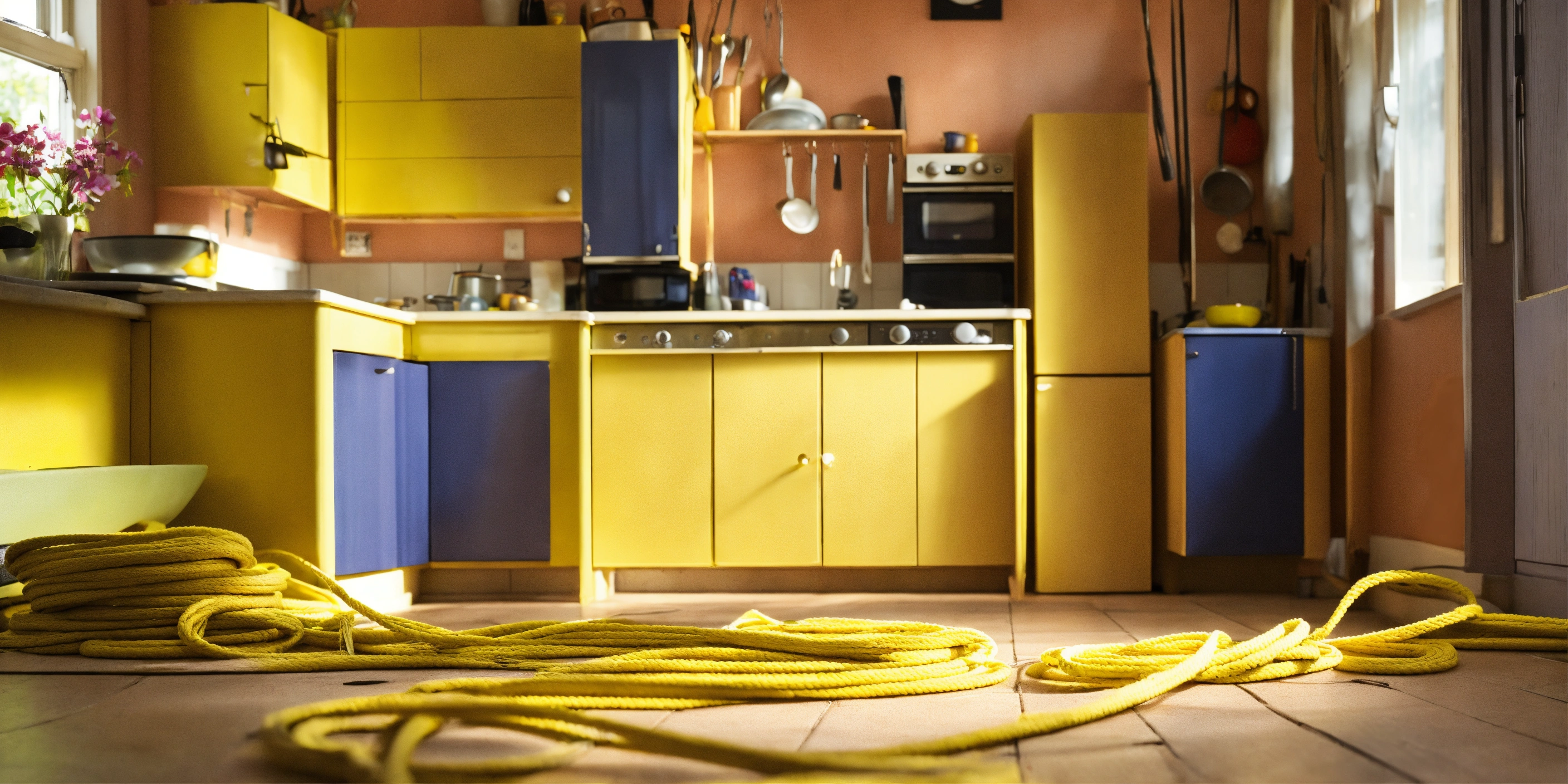 Lexica - Loose clothesline ropes in the kitchen of a typical old ...