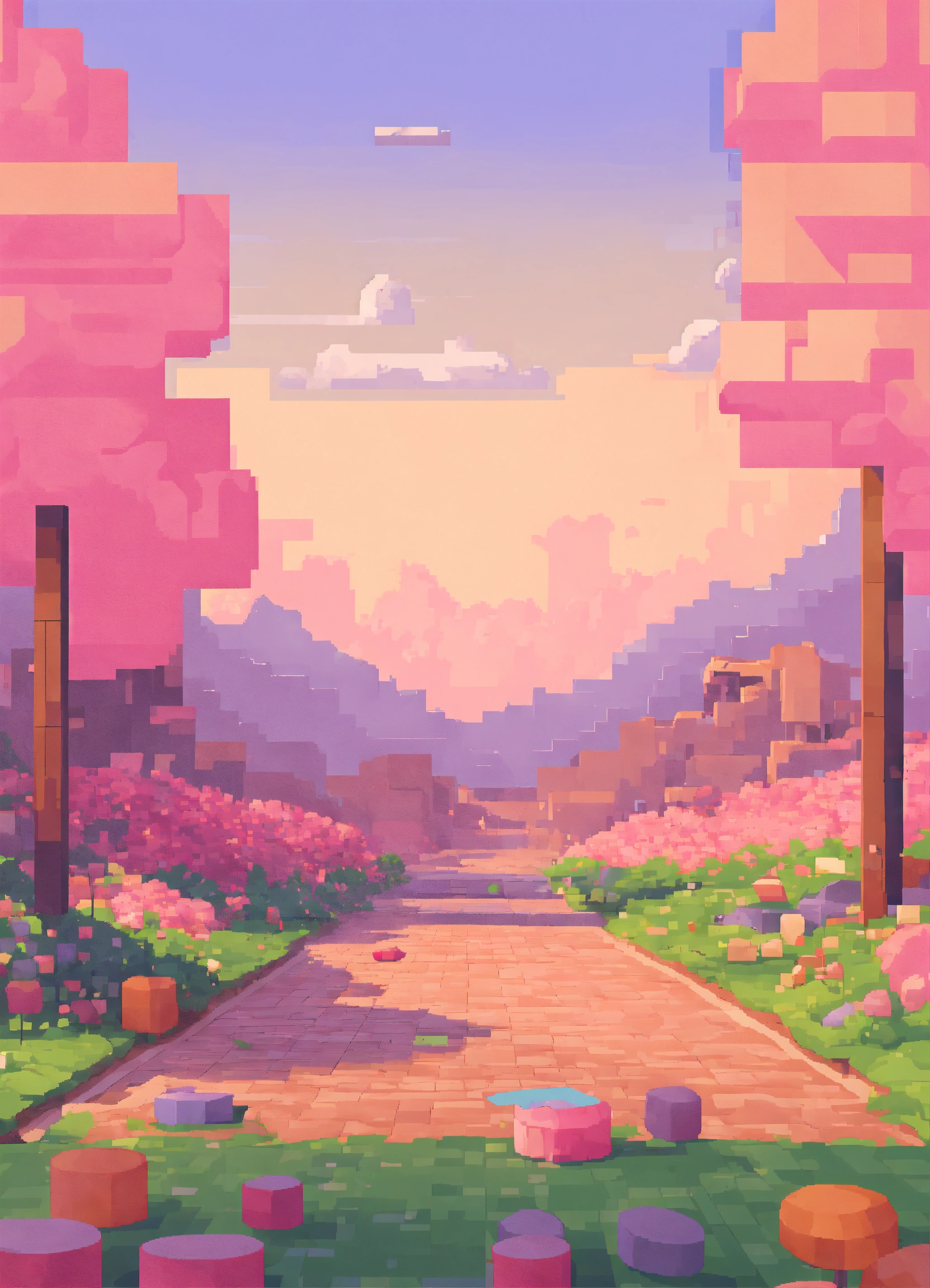 Lexica - Flat empty pastel overhead flat candy themed pixel sprite ...