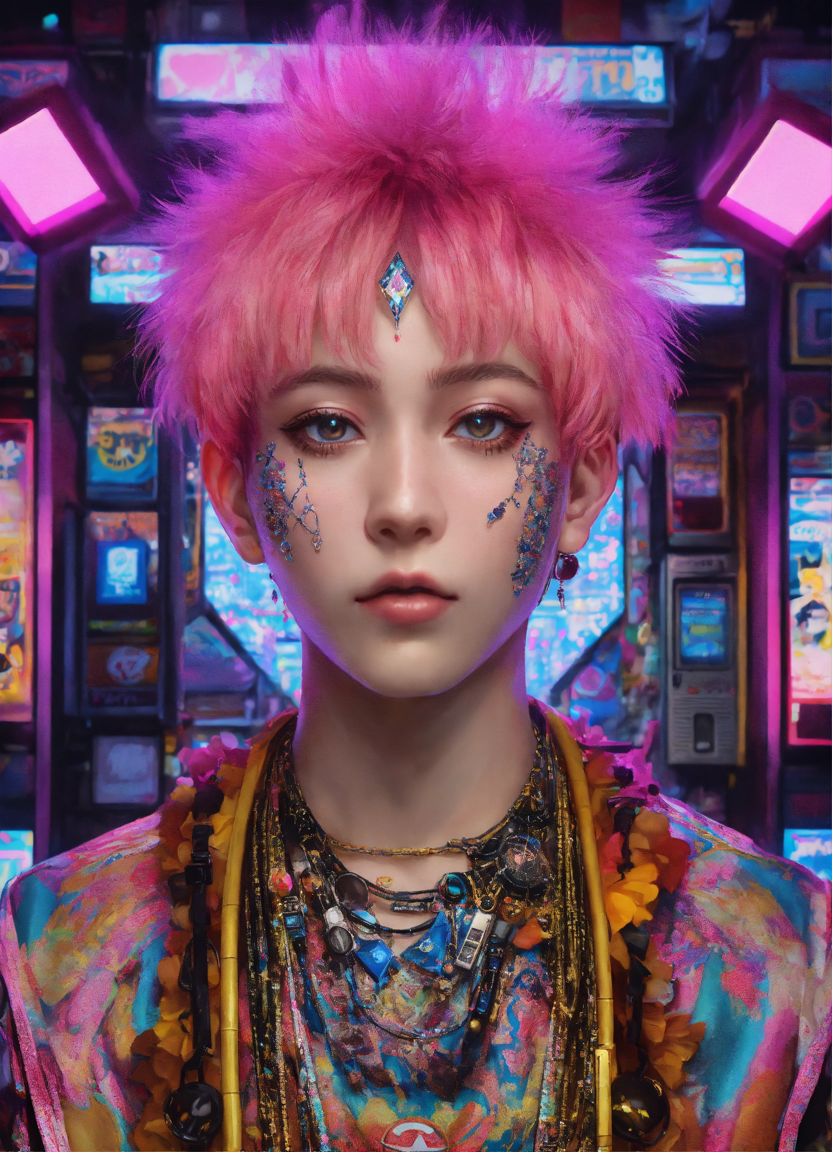Lexica - I’m Photorealistic portrait of A diamond metal occult ...