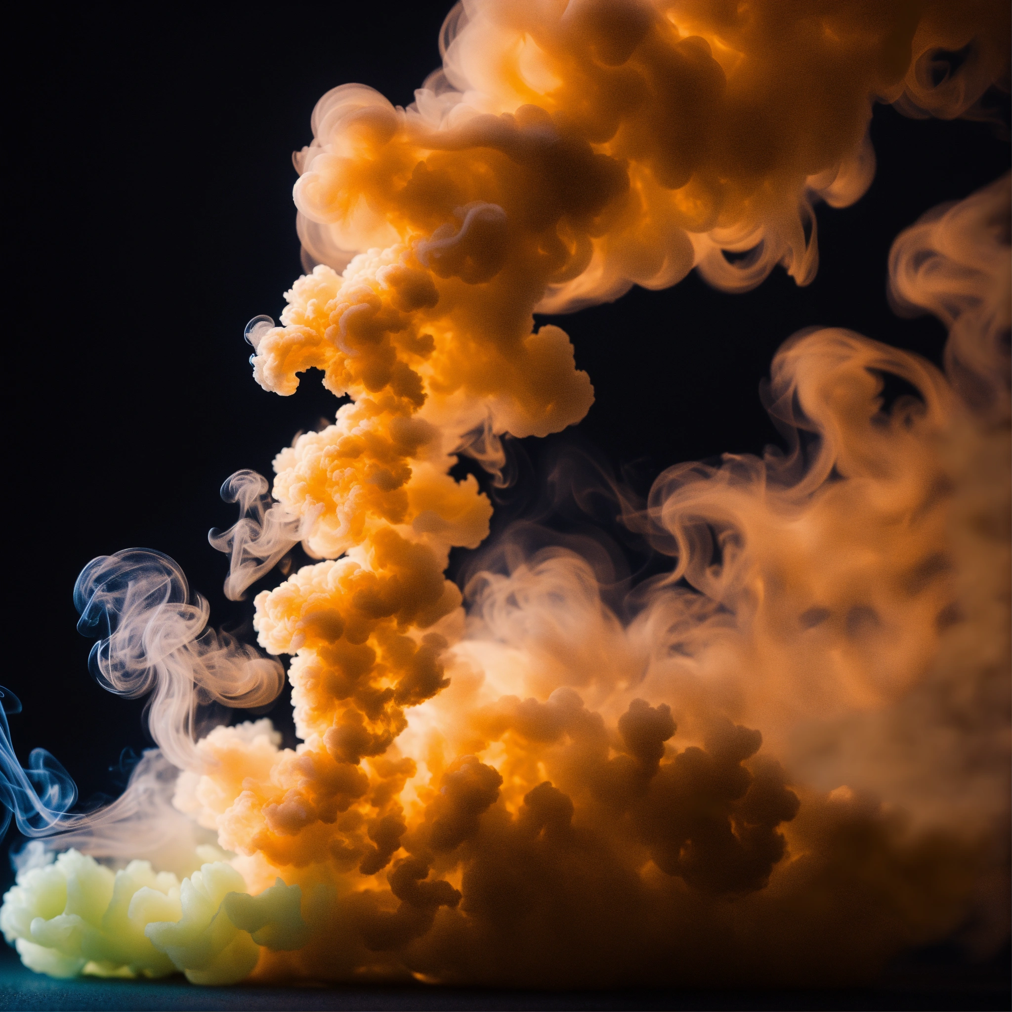 Lexica - A high quality, high contrast macro image of slowly rolling smoke