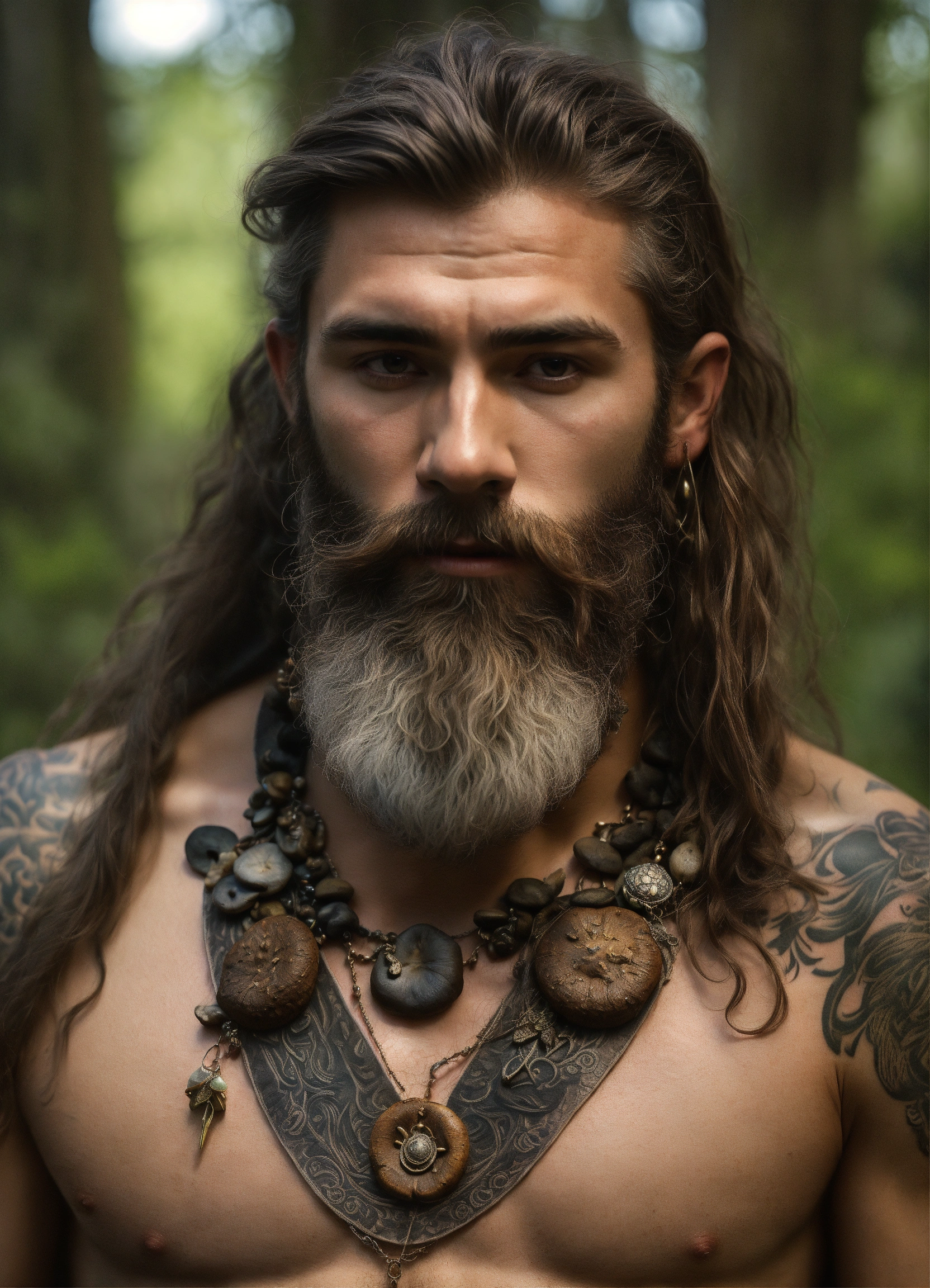 Lexica - Photo realistic, shirtless skinny druid, ribs are showing ...