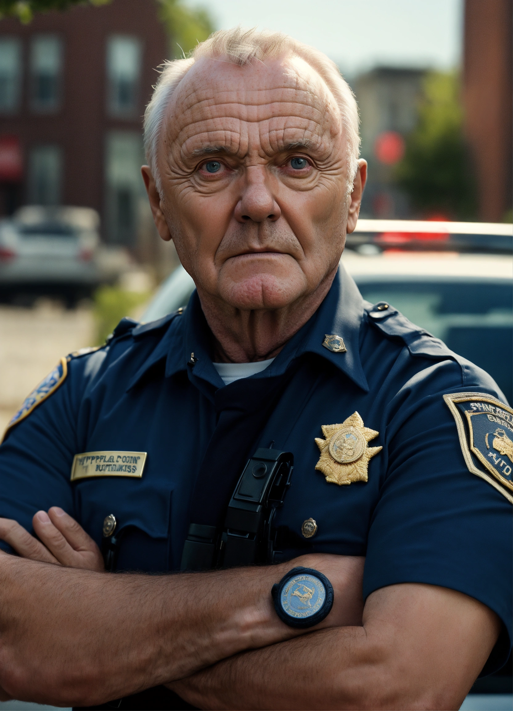 Lexica - Scared man, US SMALL TOWN COP, FRONT VIEW, casual clothes ...