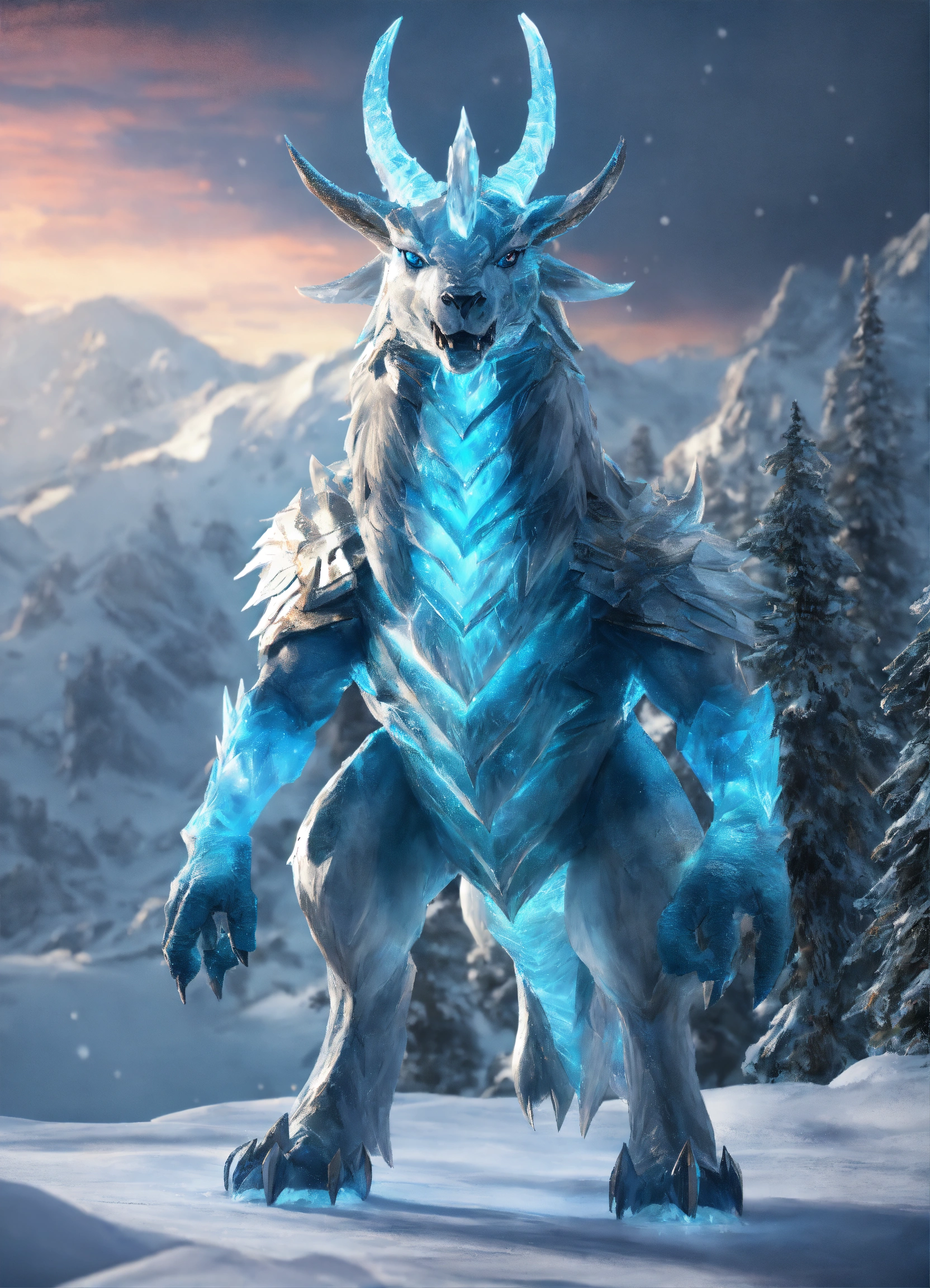 Lexica - A ice mythical creature, 8k, Unity, dungeons and dragons style