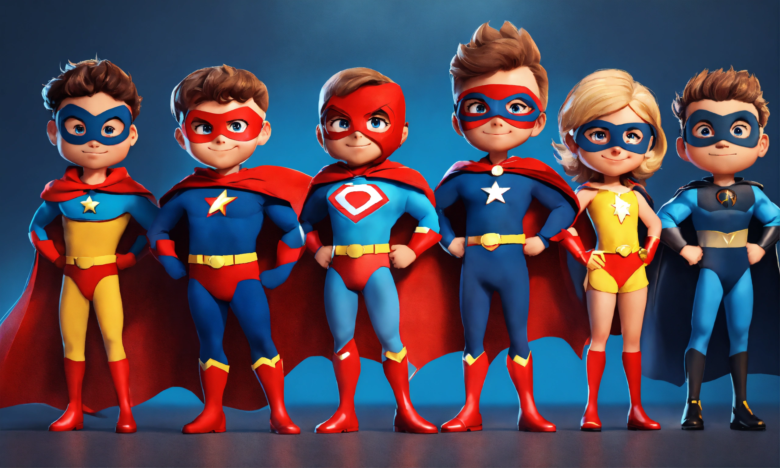Lexica - Animation team of kids superhero