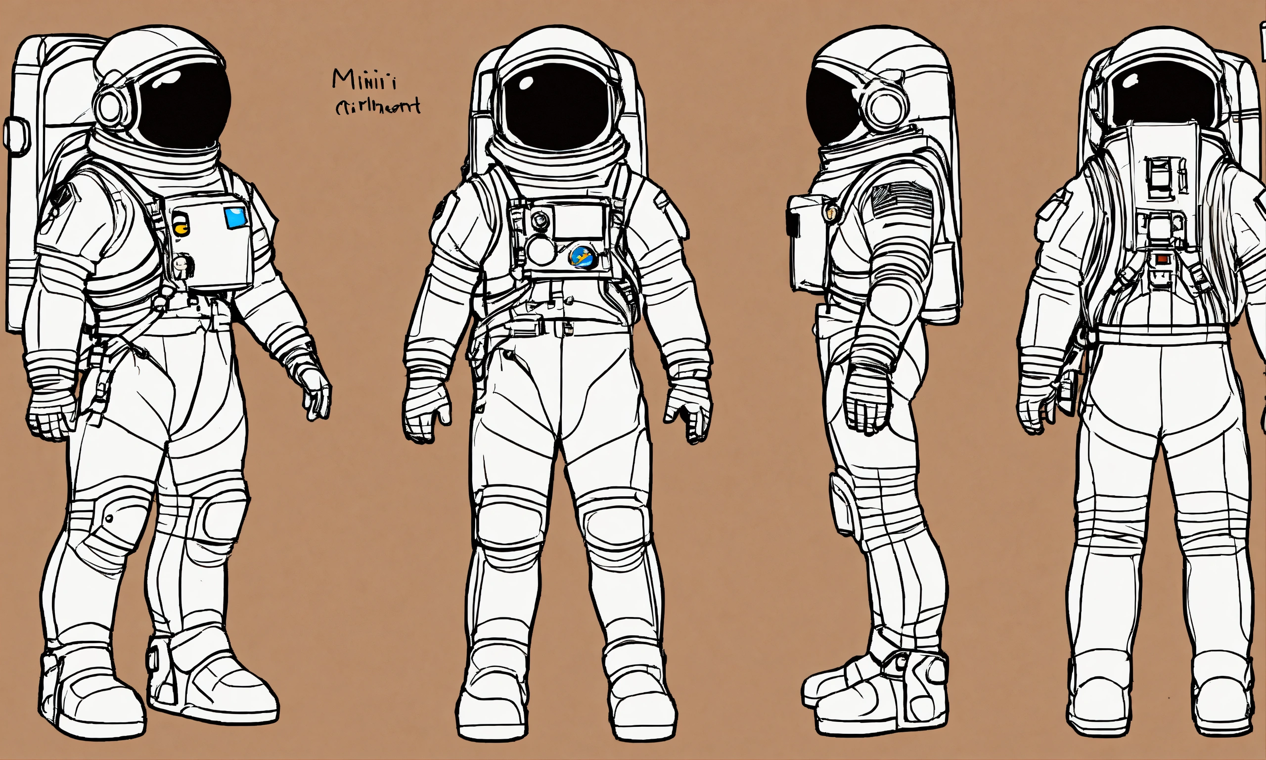 Lexica - Mini astronaut, cute, 2d, character sheet, full body ...