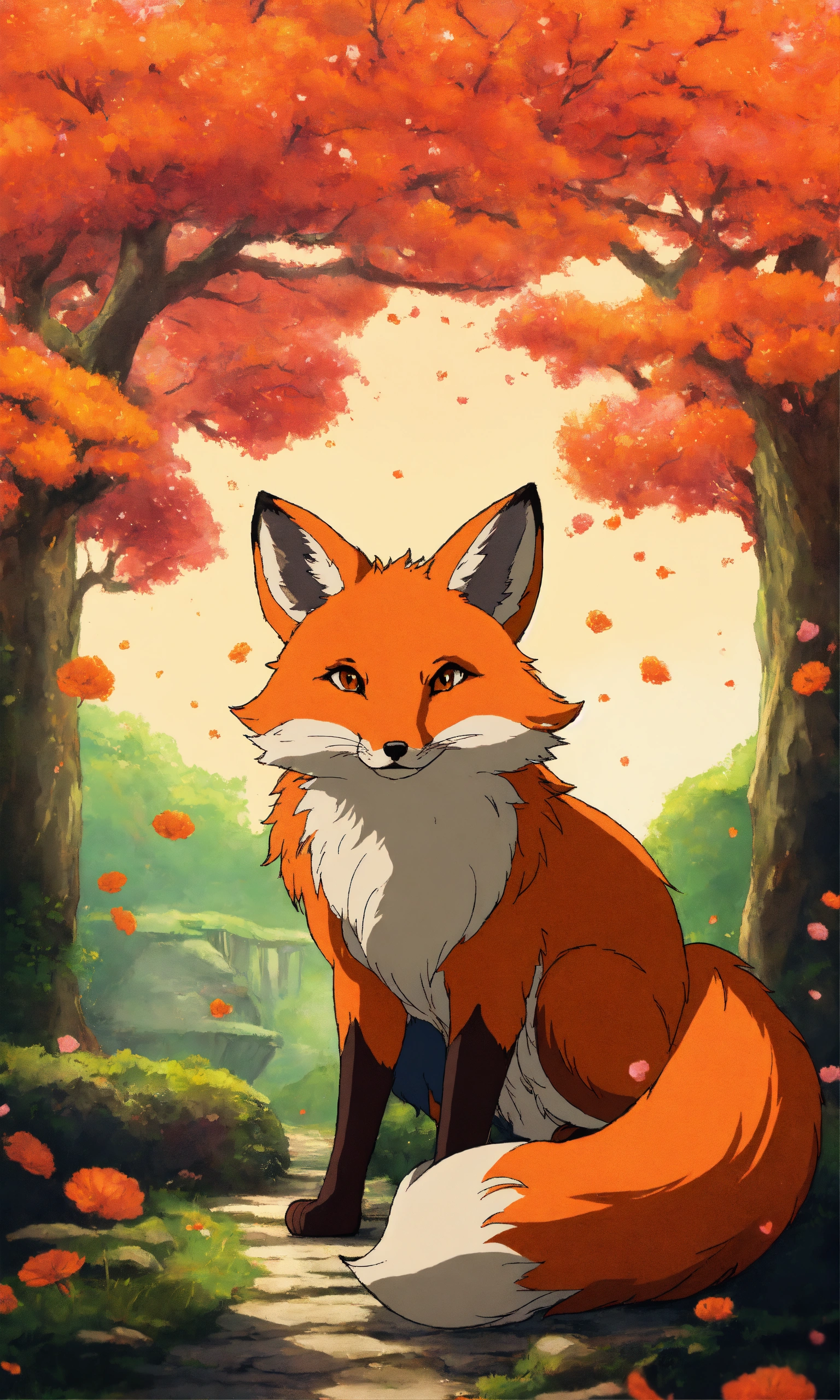 Lexica - Anime fox with 7 tails studio ghibli