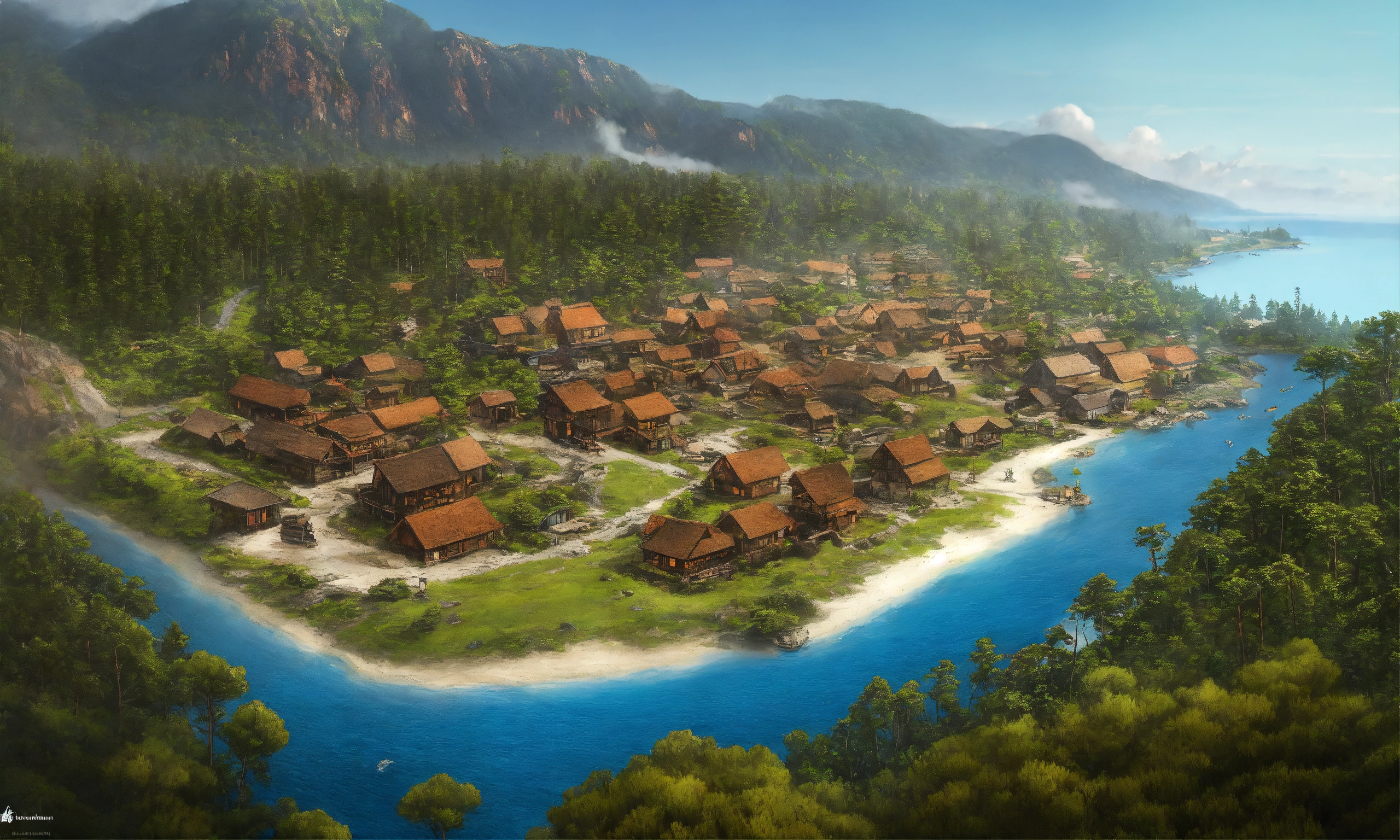 Lexica - Streetmap of coastal Colonial frontier hamlet surrounded by ...