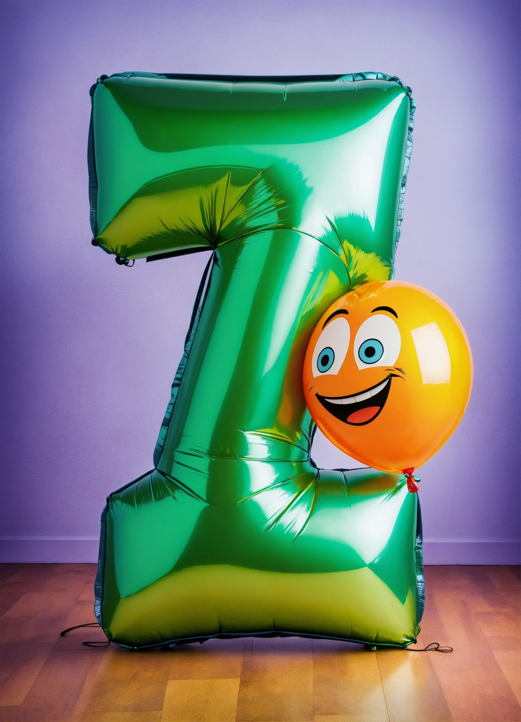 Lexica - Balloon in shape of the number 1 , cartoon style, well shaded ...