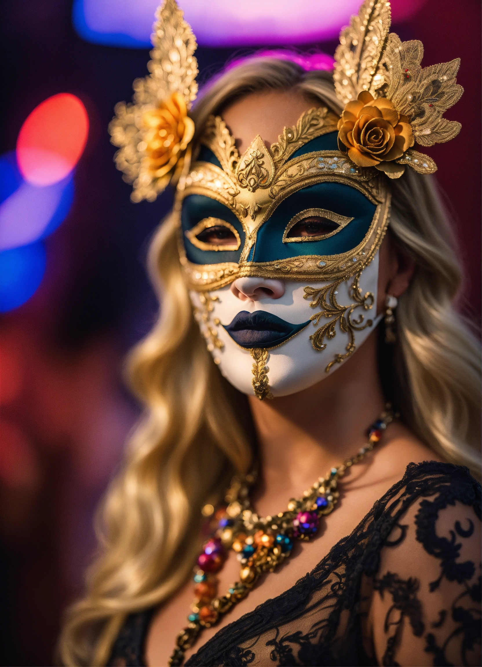 Lexica - "Emotional Masquerade", individual adorned with masks ...