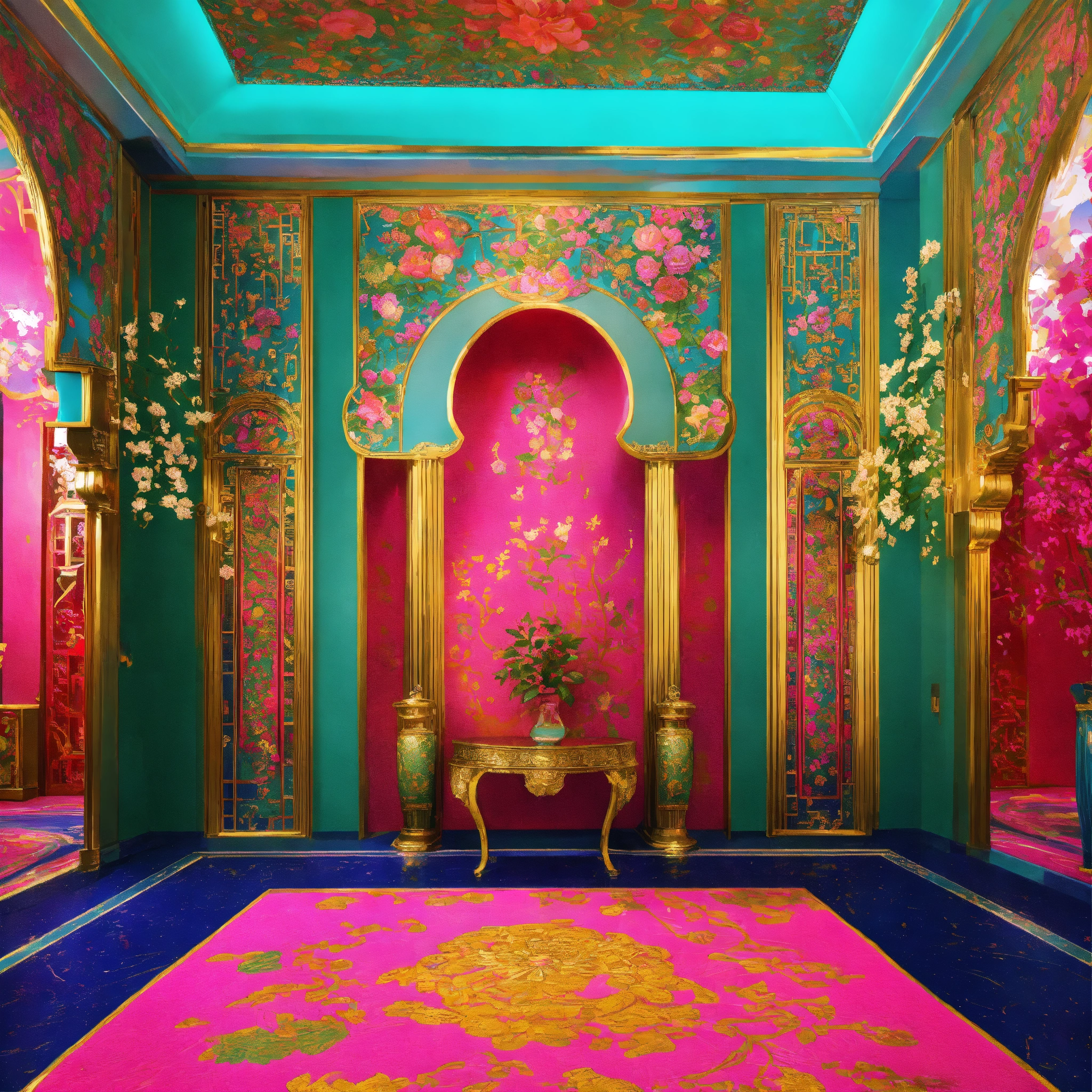 Lexica - Futuristic magnificent Chinese palace interior sitting room ...