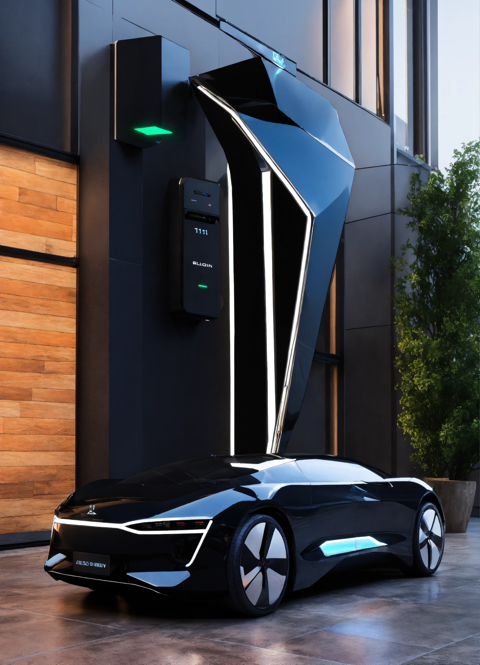 Lexica - Cool black Wall mounted portable 11kW EV charger, hi gloss ...