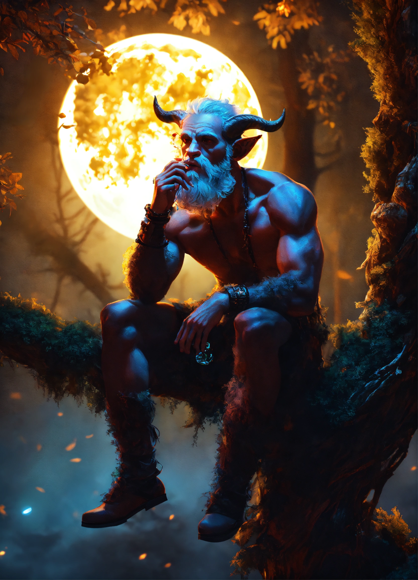 Lexica - Hairy humanoid satyr hairy humanoid smoking tobacco in a ...