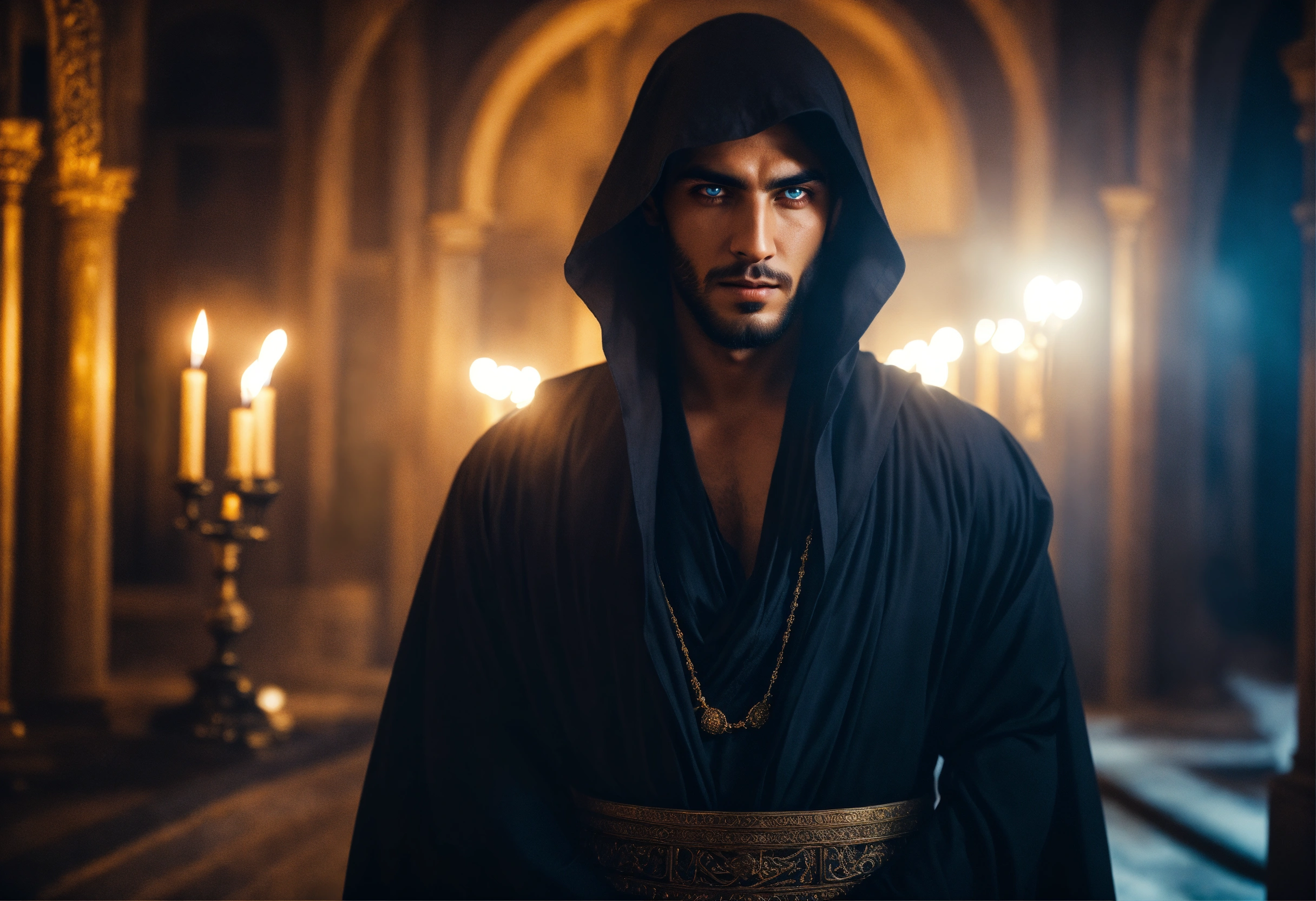Lexica - Closeup portrait of a young handsome evil Middle Eastern ...