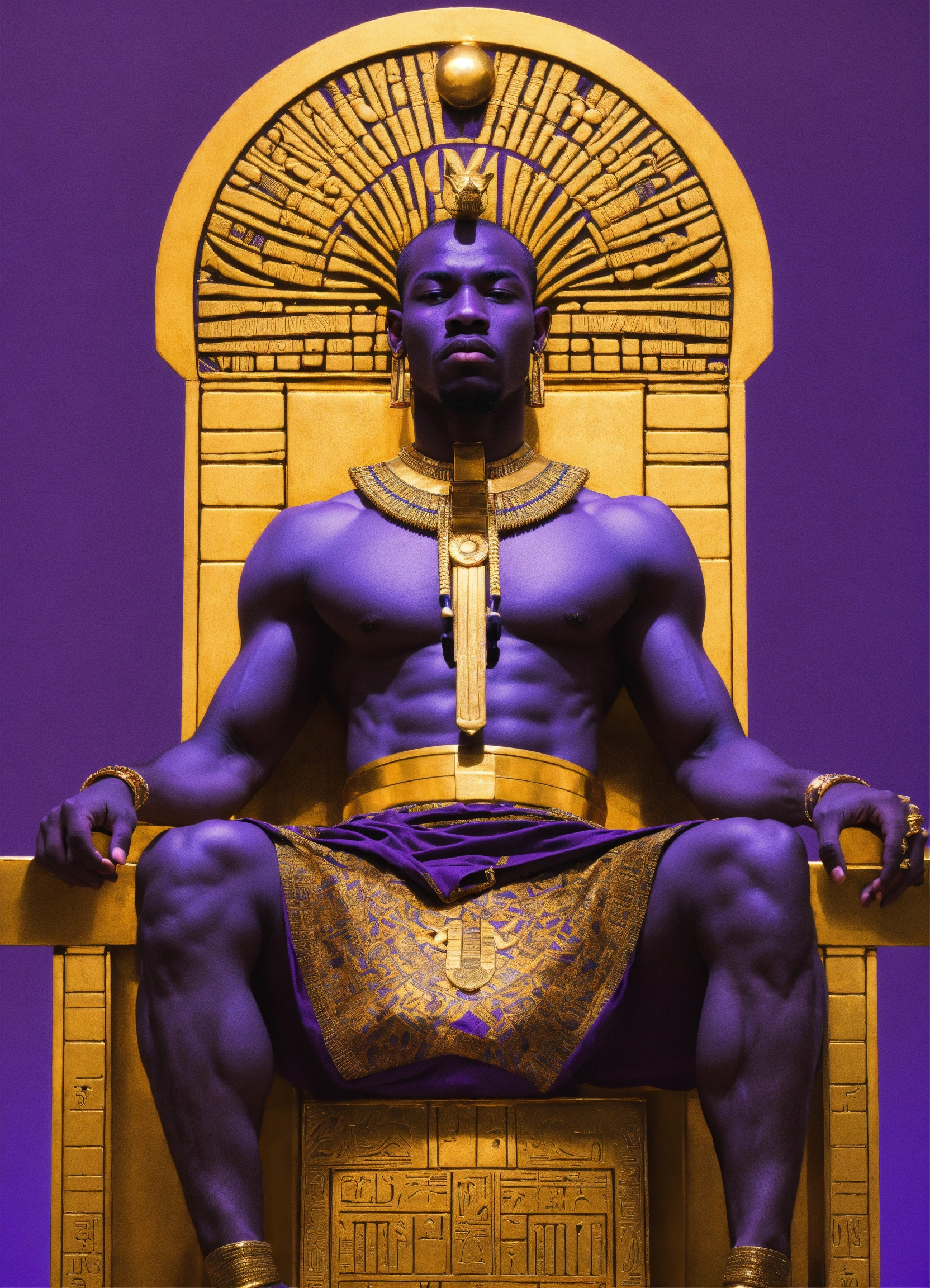 Lexica - A symmetrical huge aesthetic physique close-up of an African ...