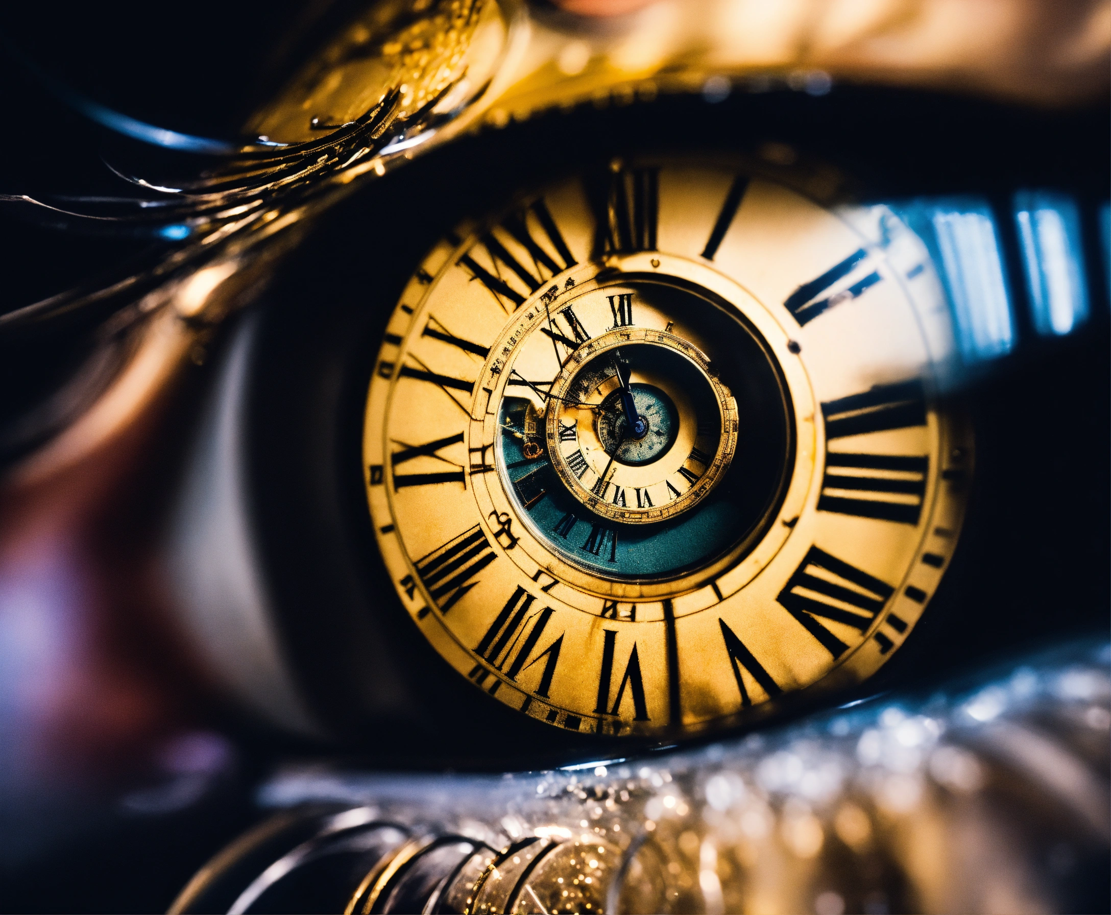 Lexica - An awe-inspiring photograph of a inspired eye reflecting time ...
