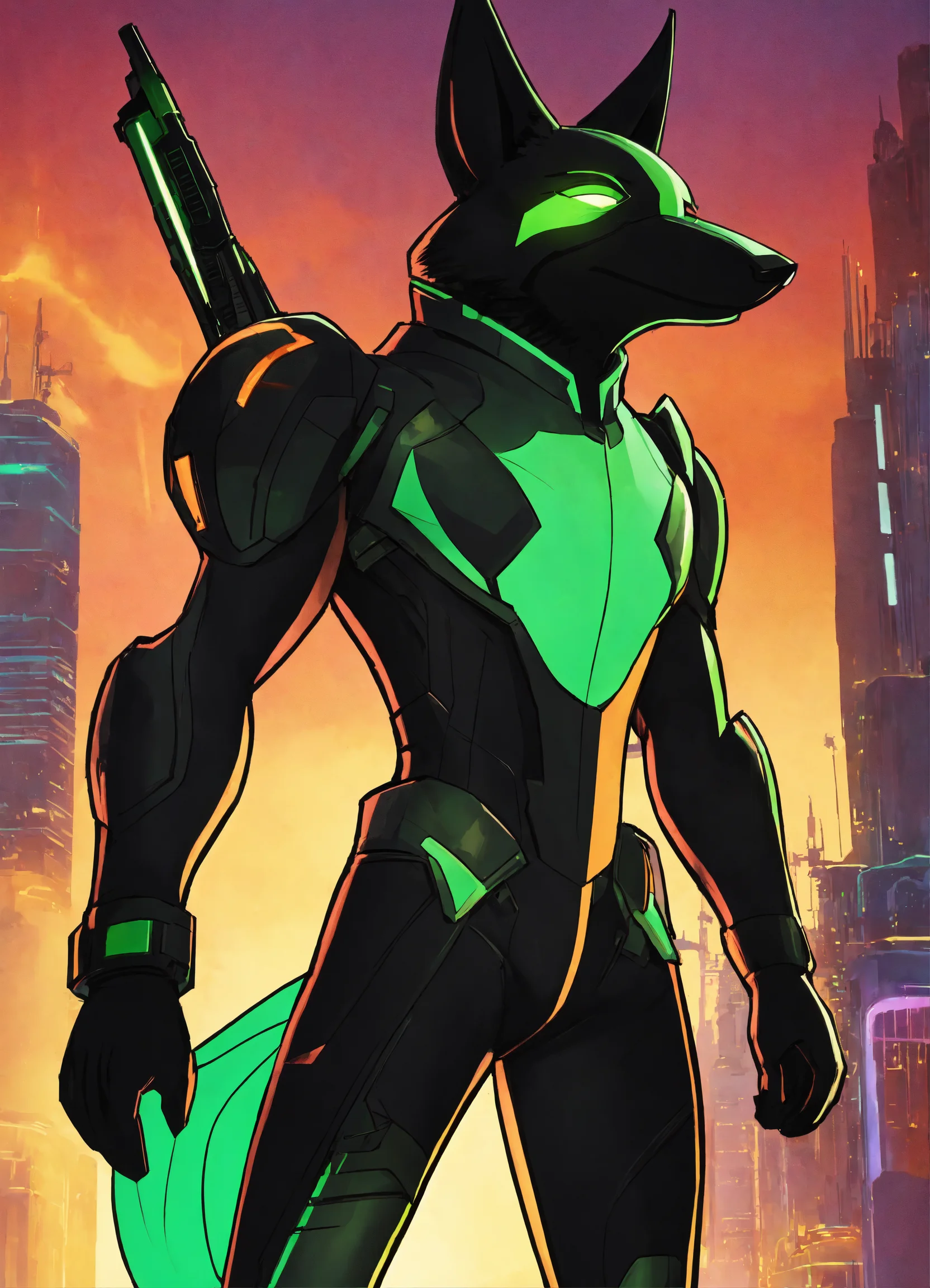 Lexica - Anthropomorphic coyote Tech E. from cartoon Loonatics ...