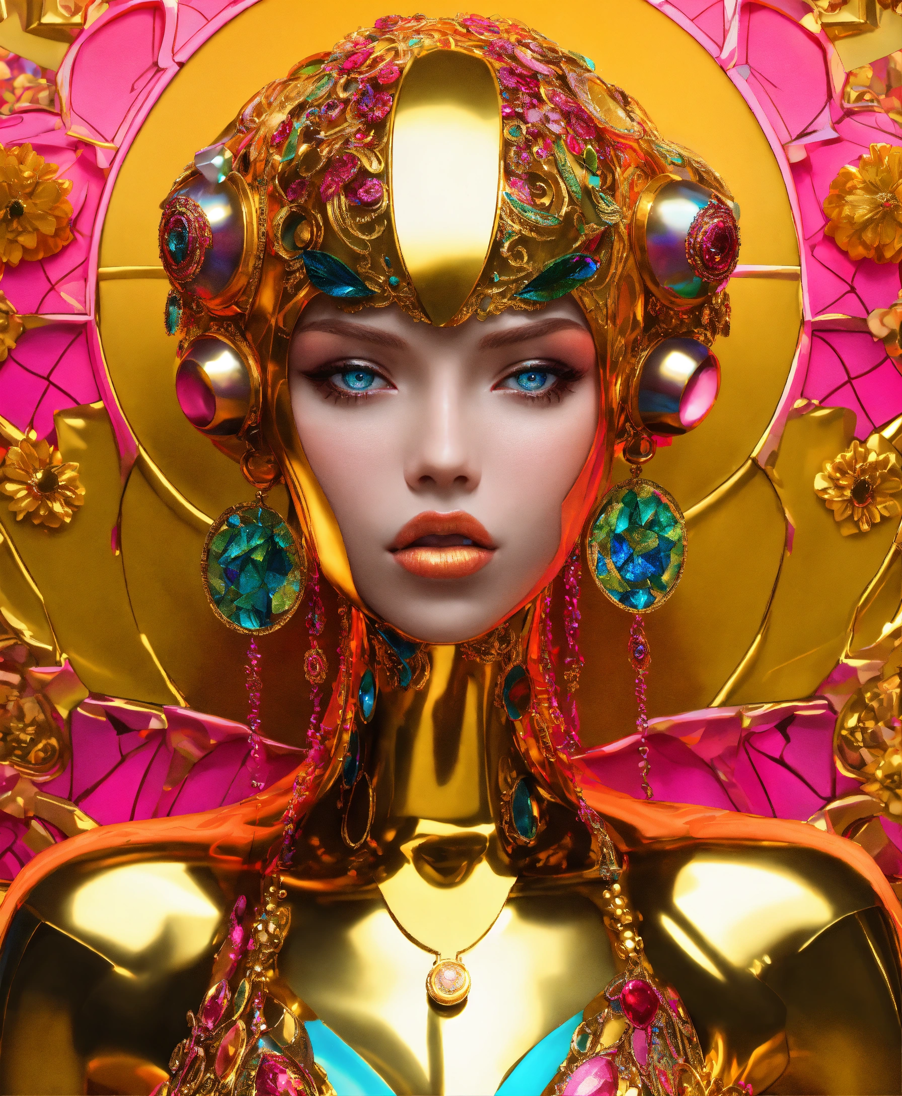 Lexica - Futuristic beautiful photogenic supermodel painted glamorous ...