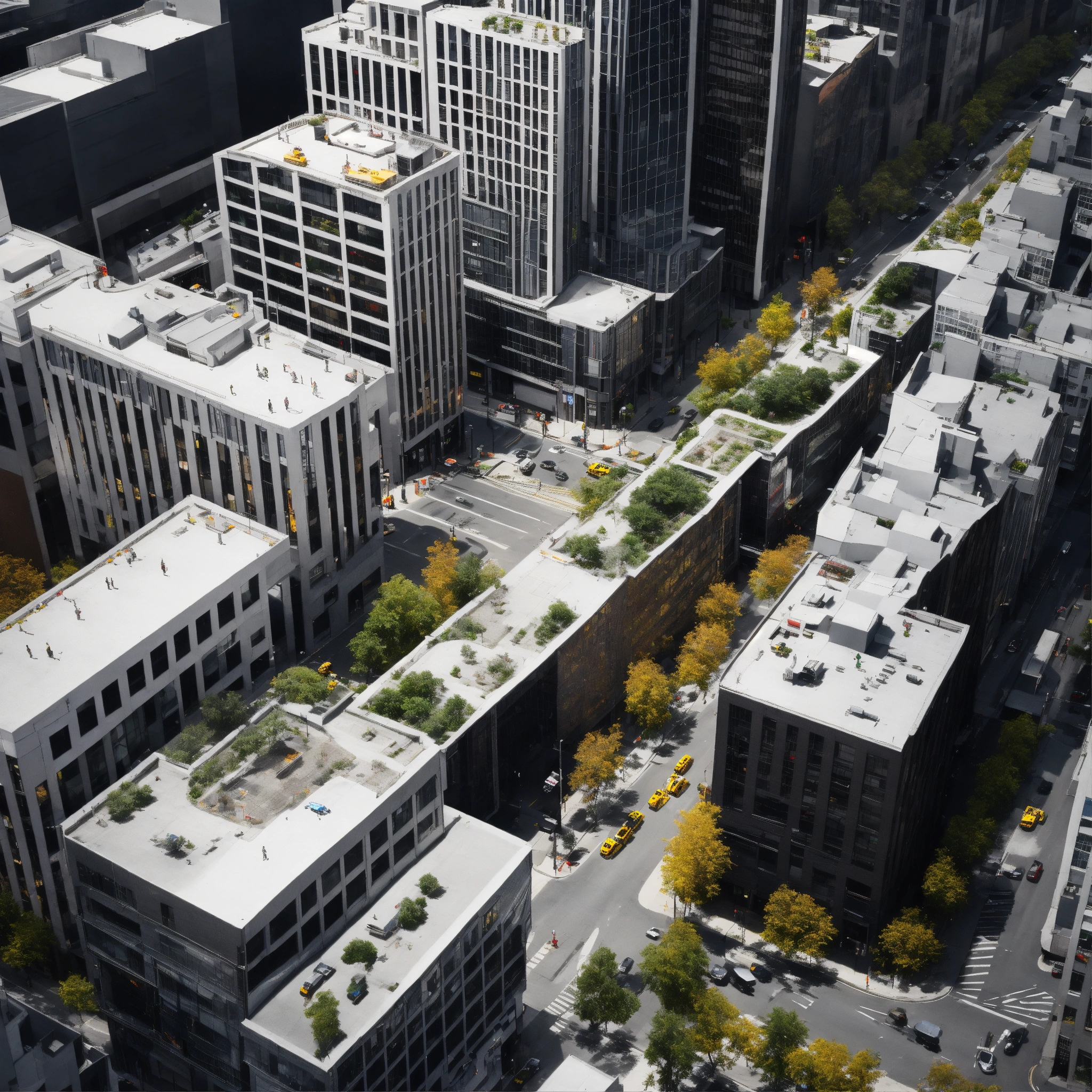 Lexica - Photographic, ultrarealistic, a birds eye view of a modern ...