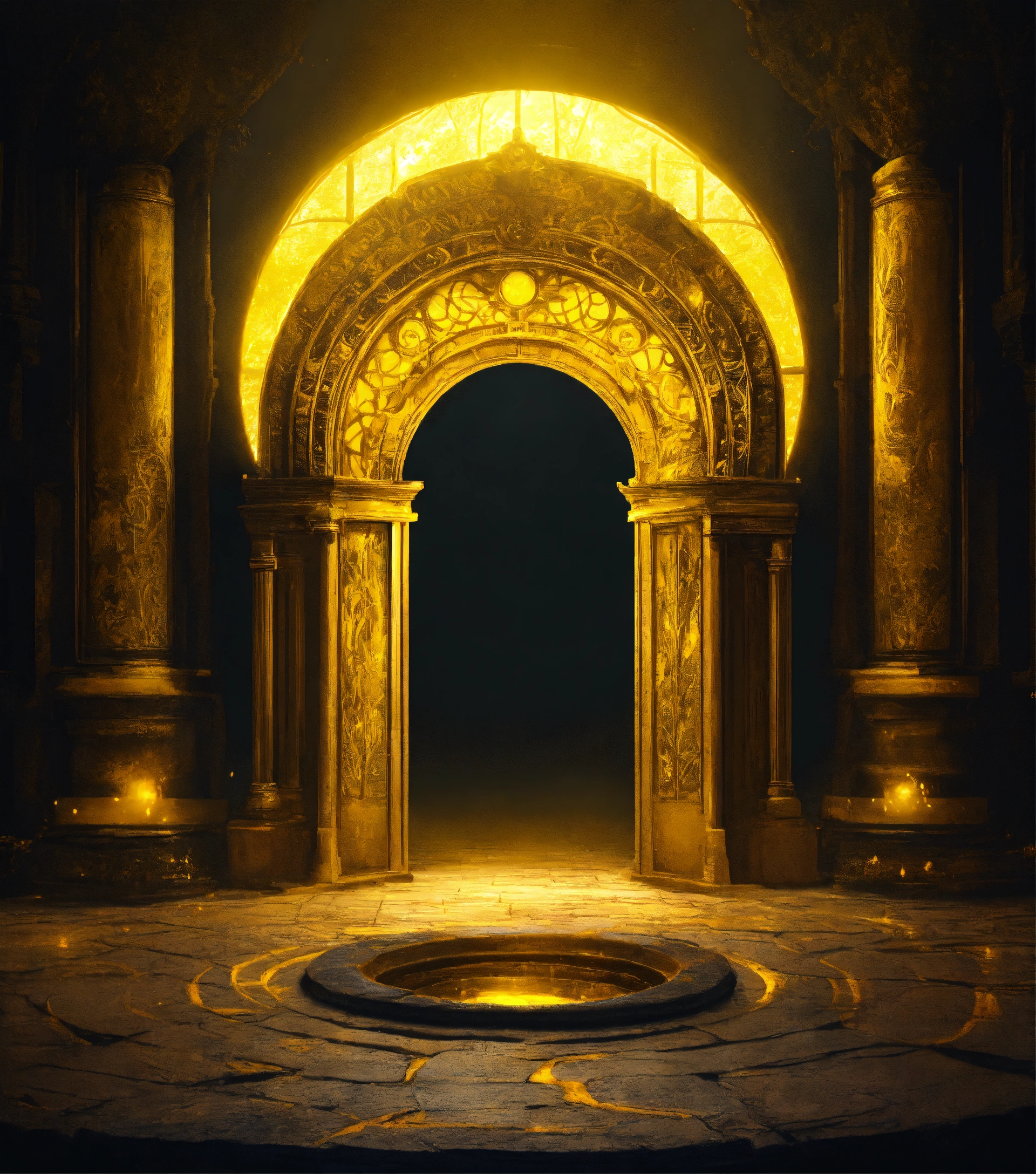 Lexica - Dark yellow magical portal place