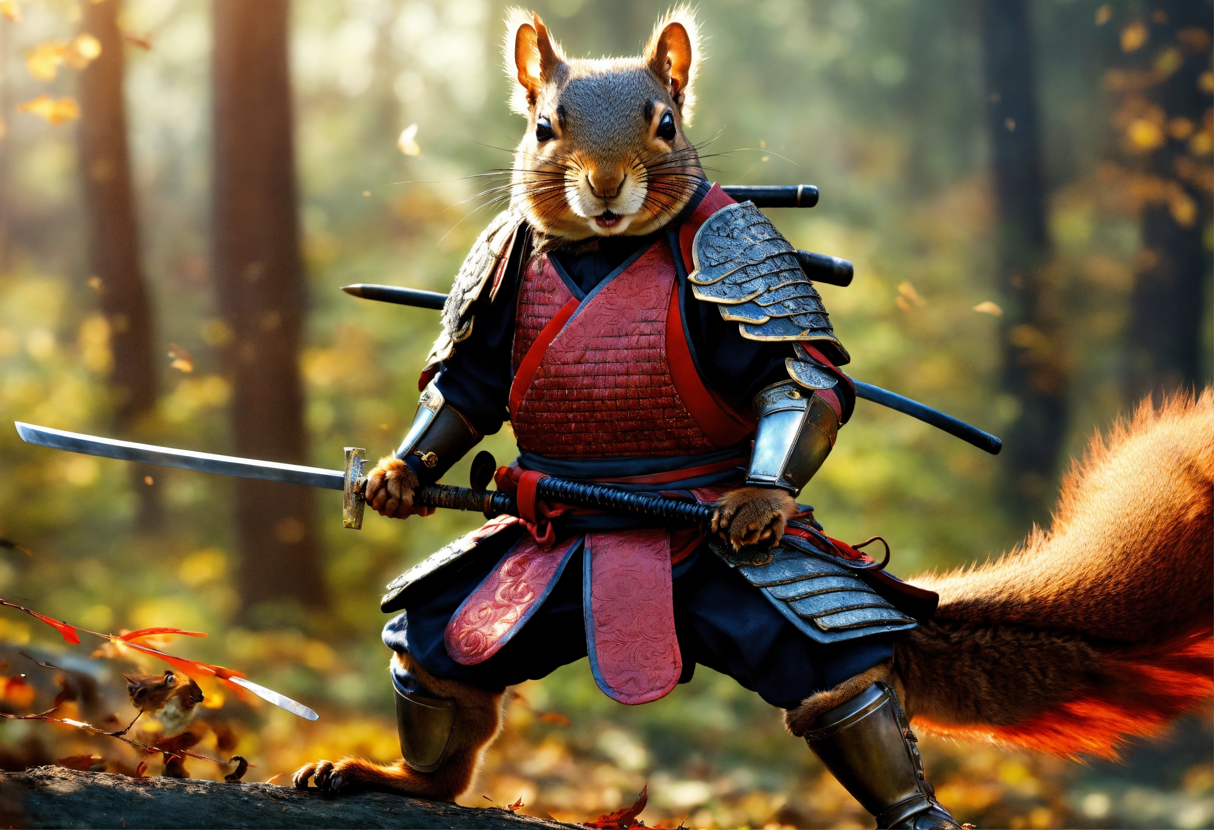 Lexica - Squirrel samurai. Battlefield. Hyper realistic.