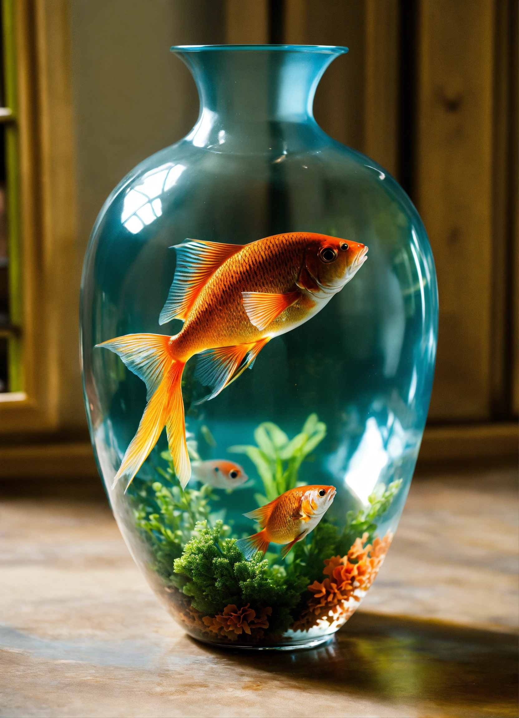 Lexica - See-through vase with fish inside