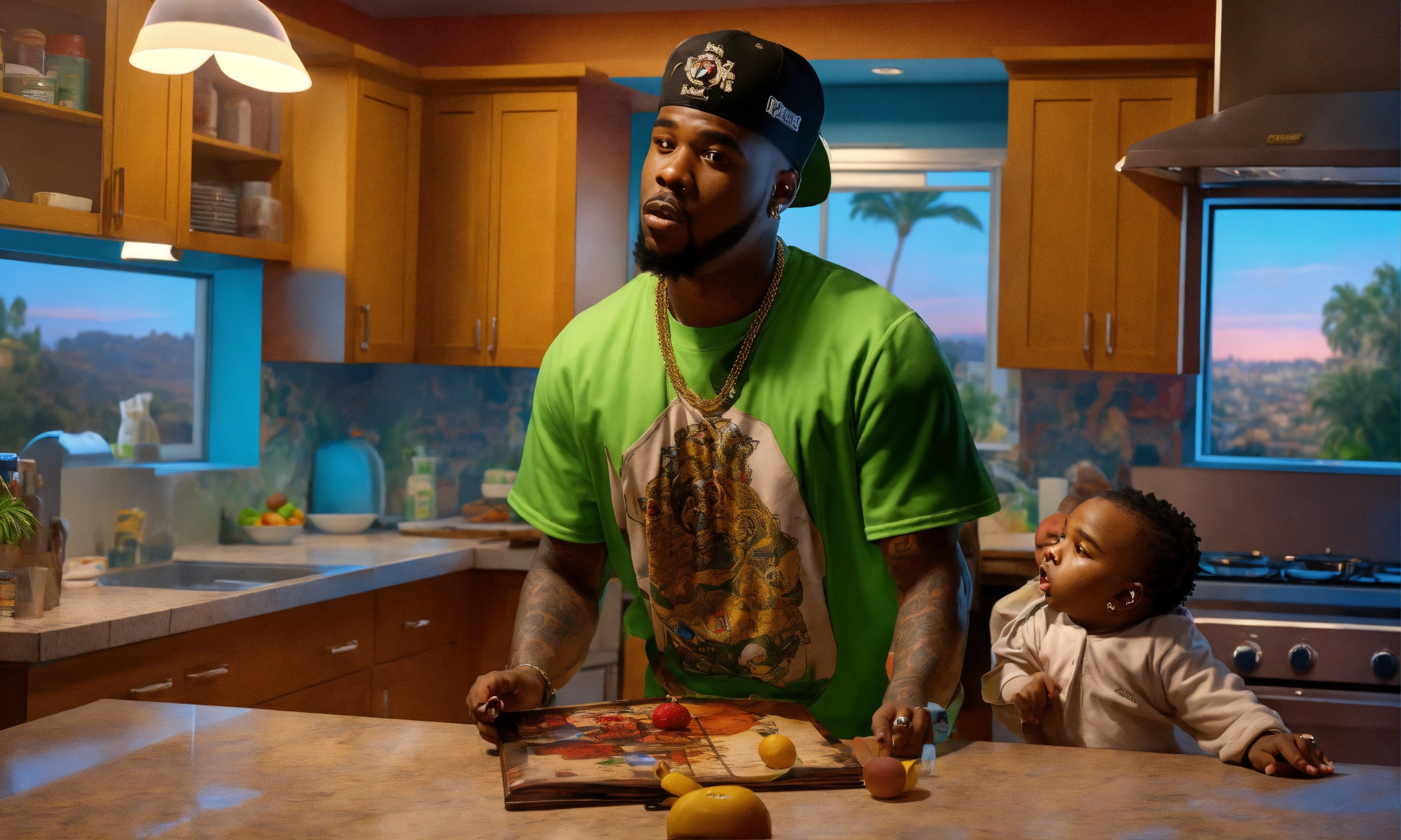 Lexica - Pop art, hyperrealist portrait of battle rapper "Geechi Gotti ...