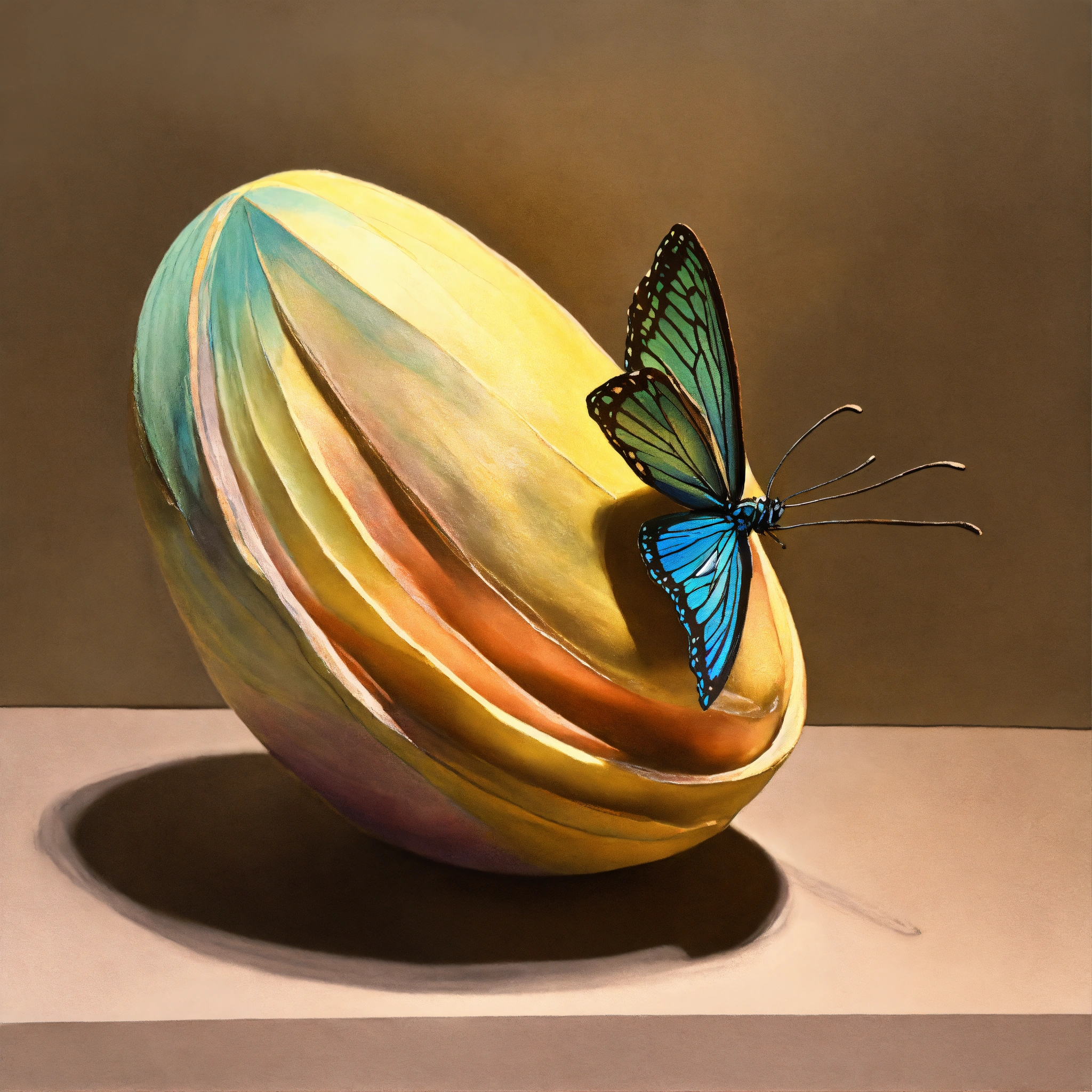 Lexica - A butterfly emerging from the cocoon in pastel drawing sculpture