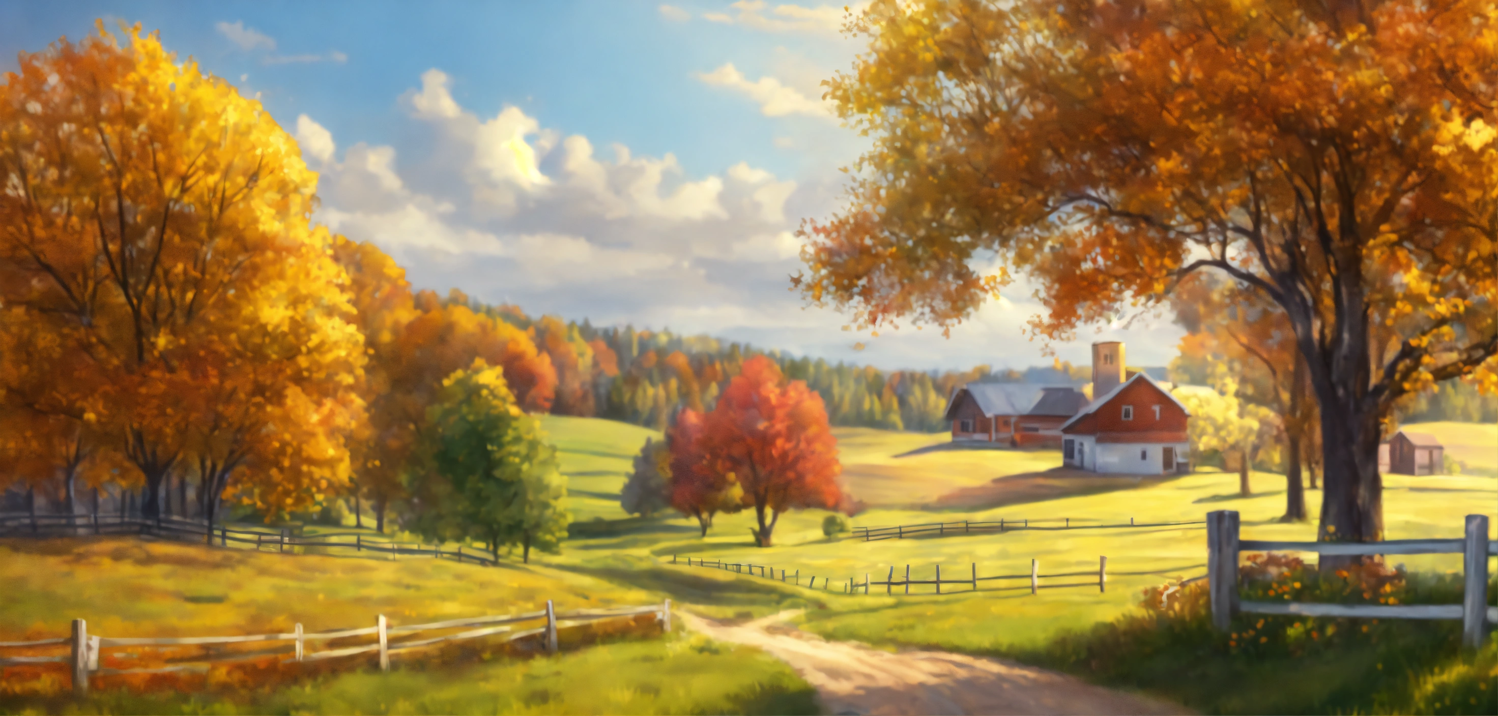 Lexica - A serene fall meadow landscape in the daytime. high-definition ...
