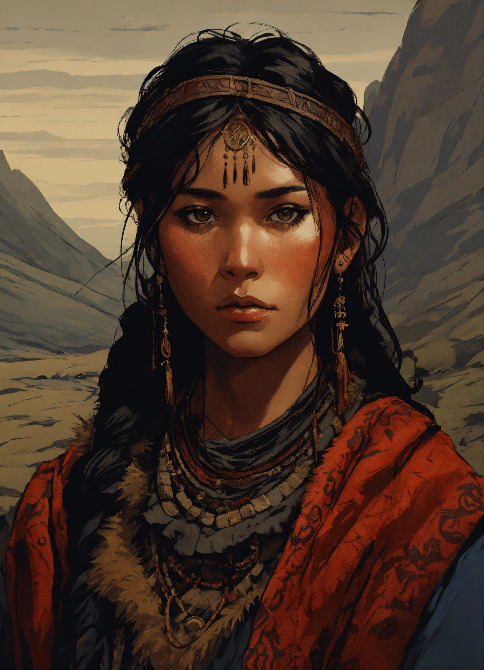 Lexica - Illustration of a young Sámi woman in the style of Bernie ...