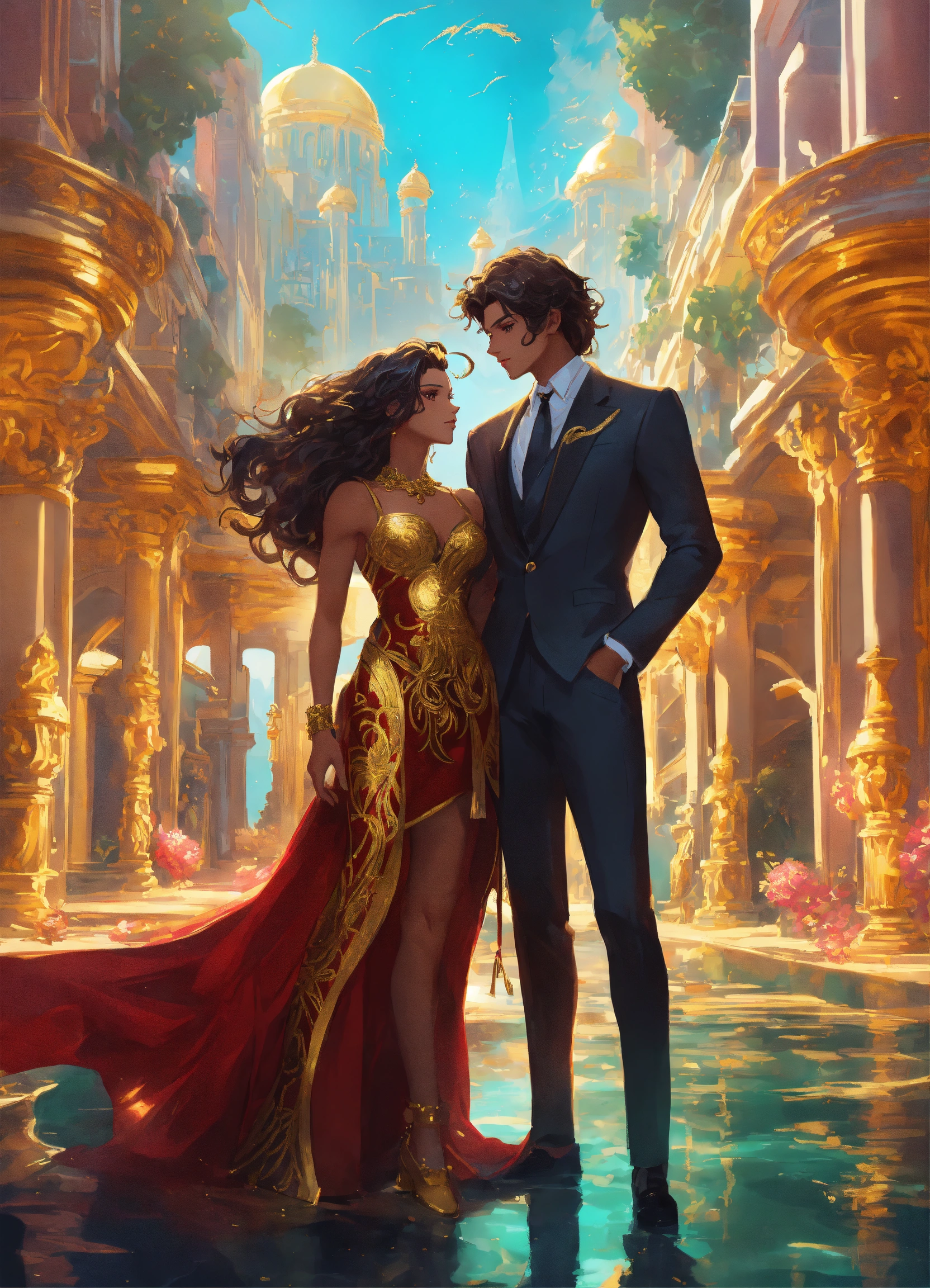 Lexica - Illustration of beautiful city of atlantis, vibrant colors ...