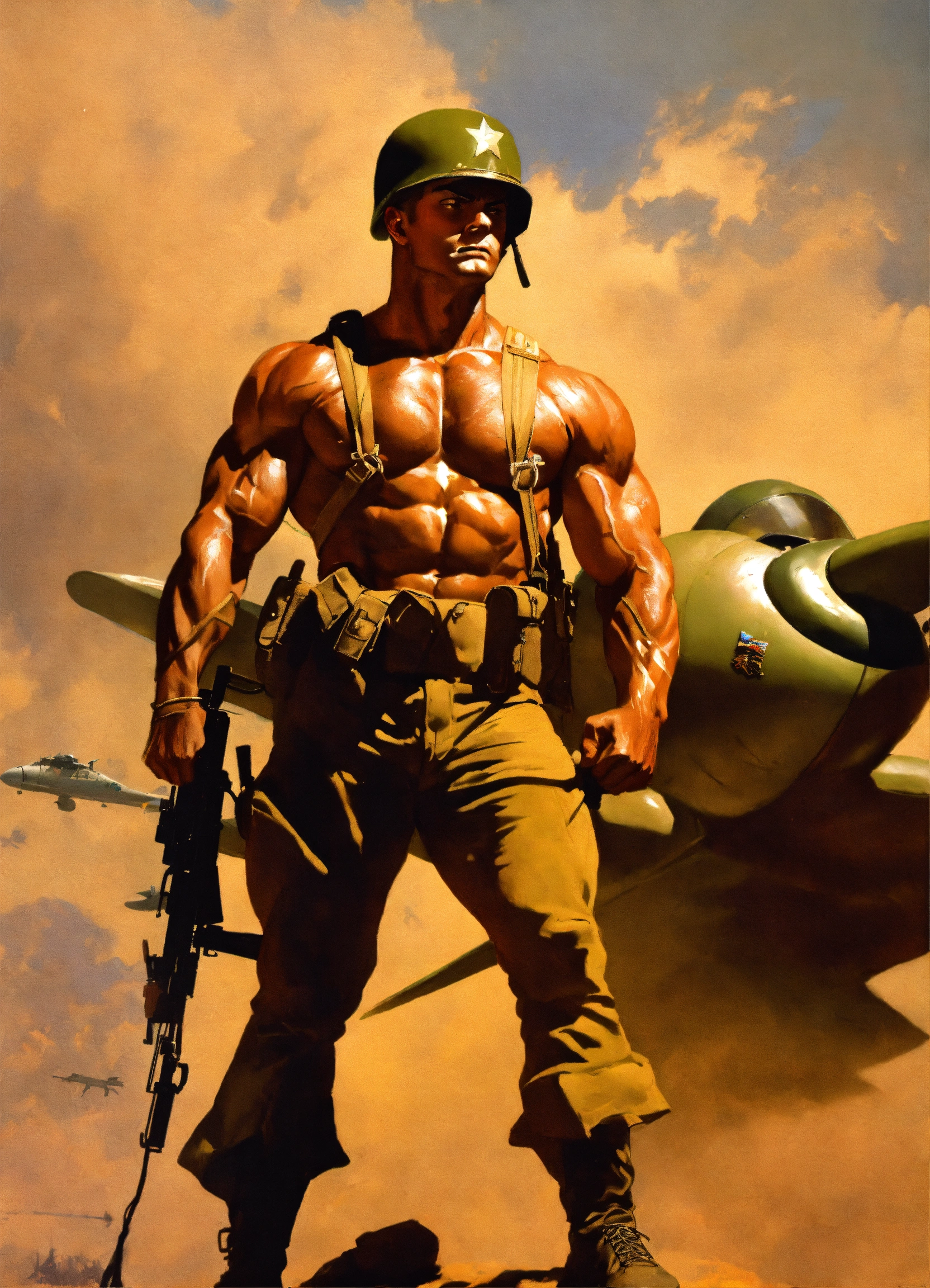 Lexica - Frank frazetta character, Military soldier, musclebound ...