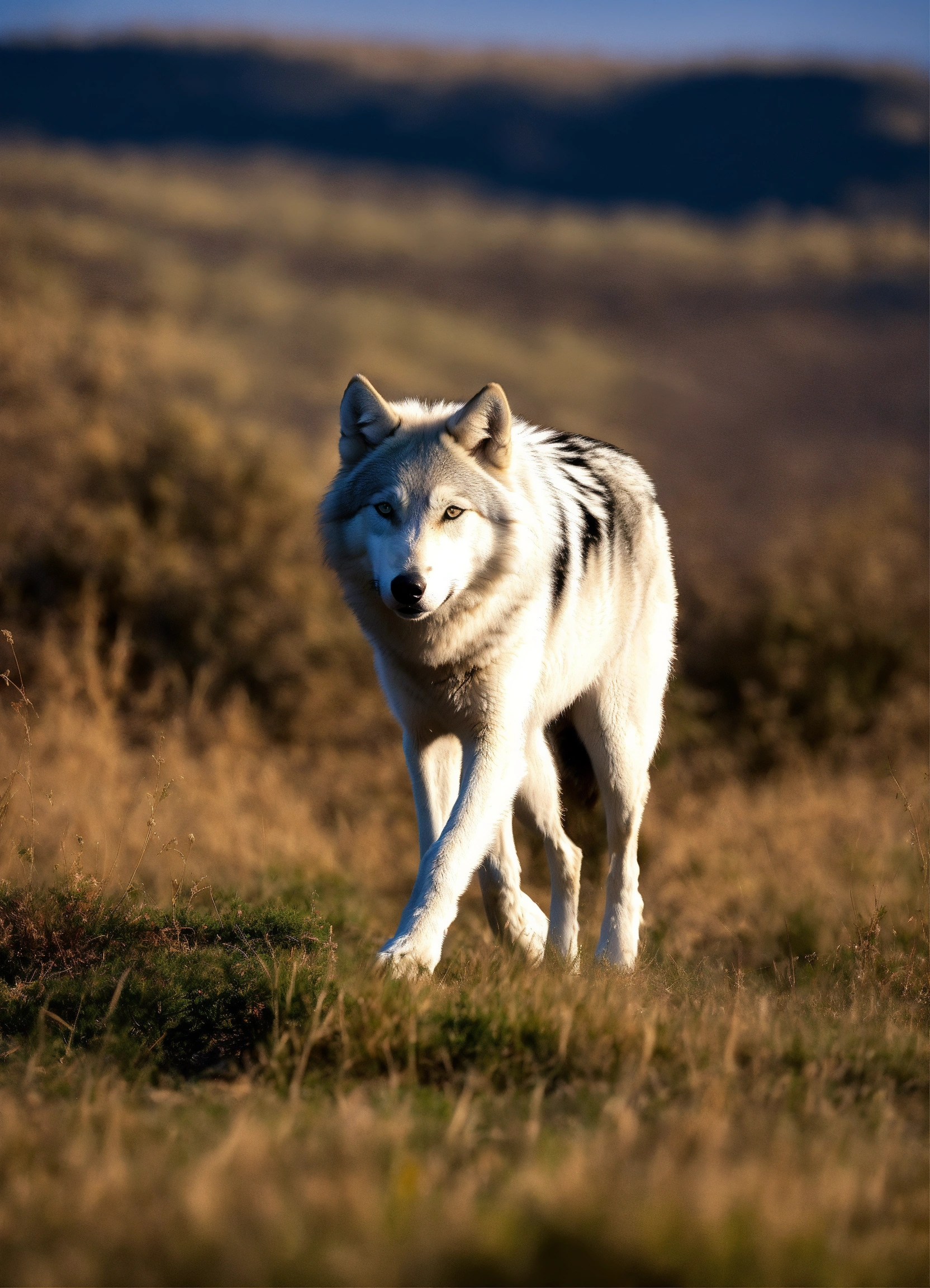 Lexica - A white wolf with a black spot that fades out on all sides ...