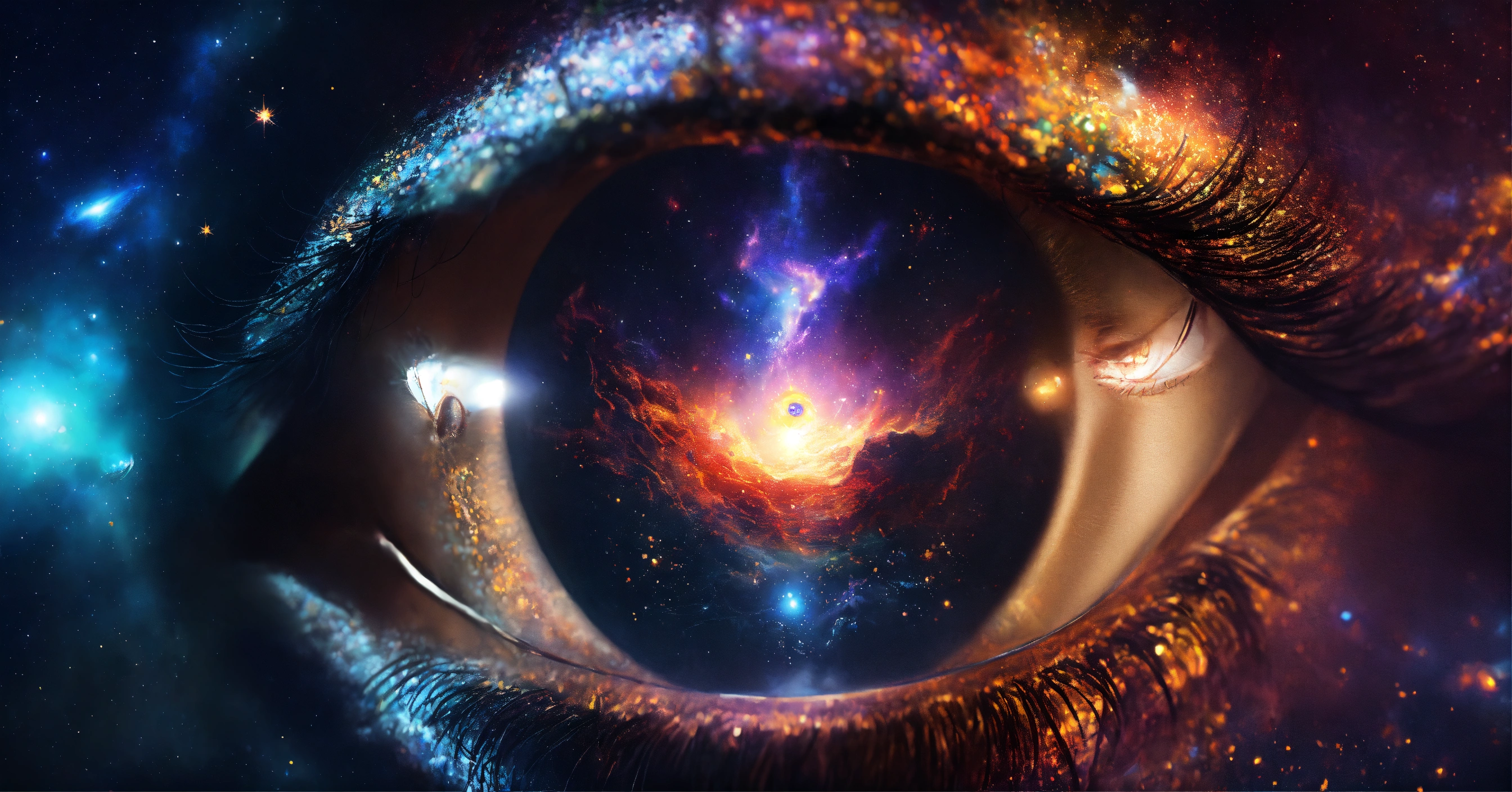 Lexica - Opening third eye, universe, space, 4k Colour, photo realistic