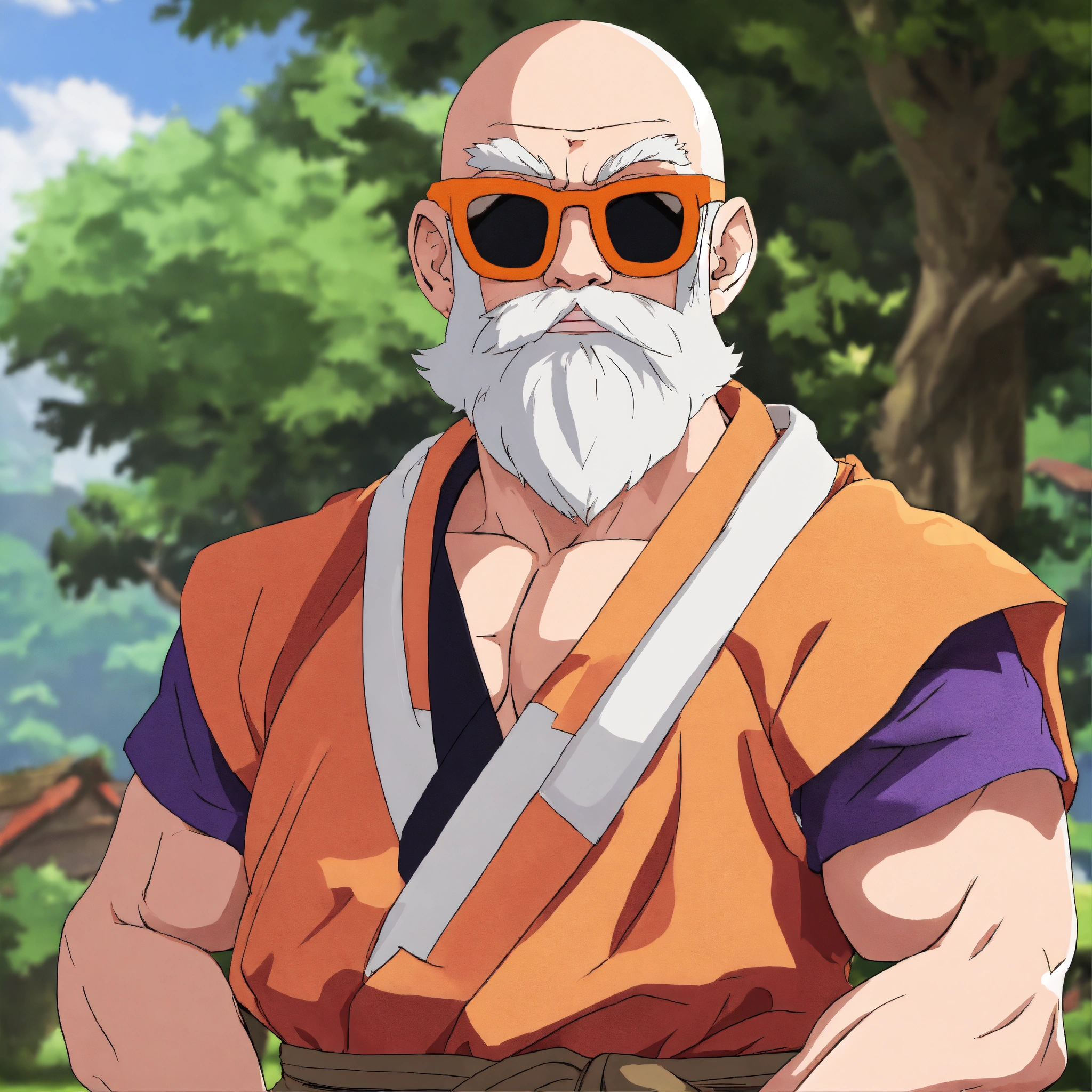 Lexica - Anime picture of Travis Kelce as Master Roshi from dragon ball z
