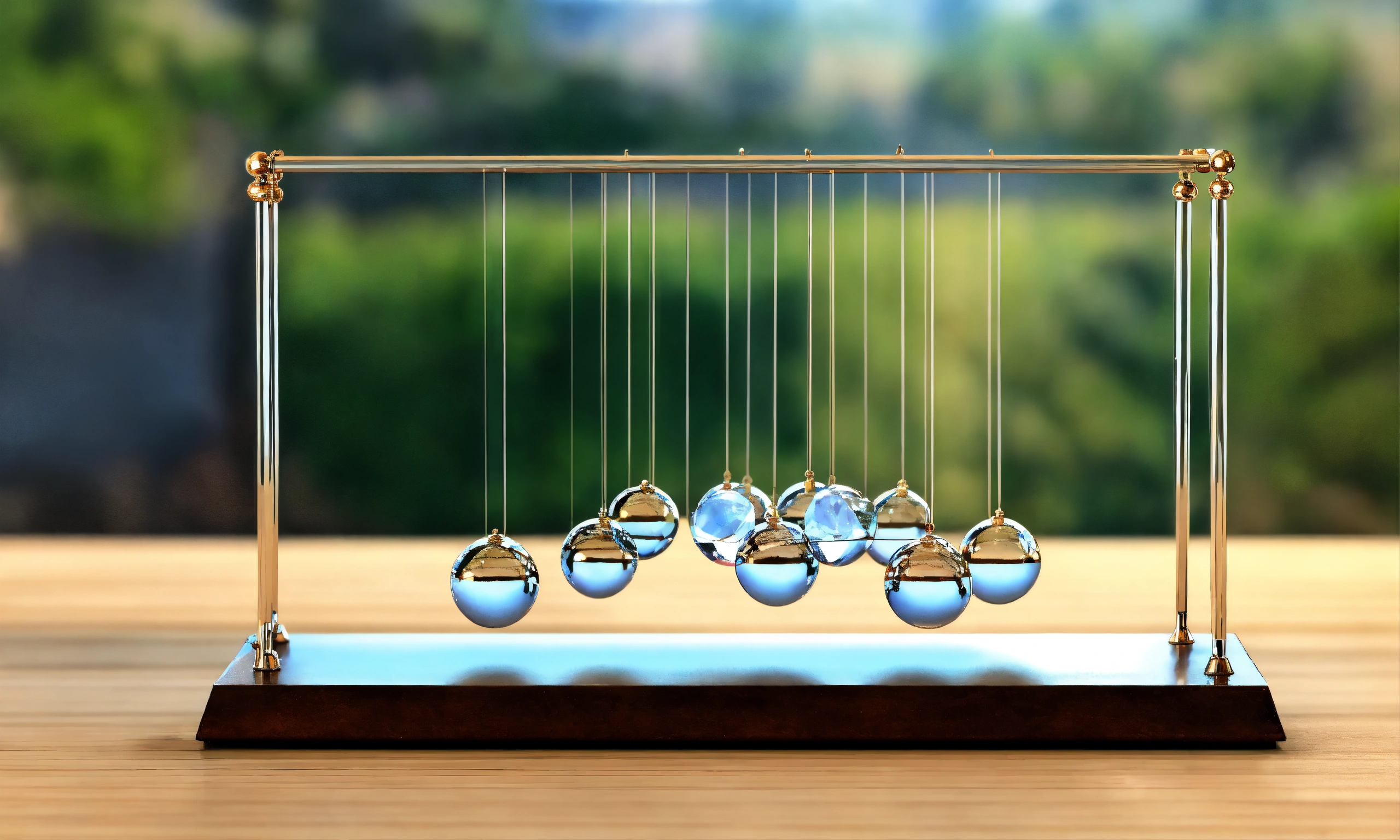 Lexica - Newton cradle, five crystal clear transparent pendulums, one ...