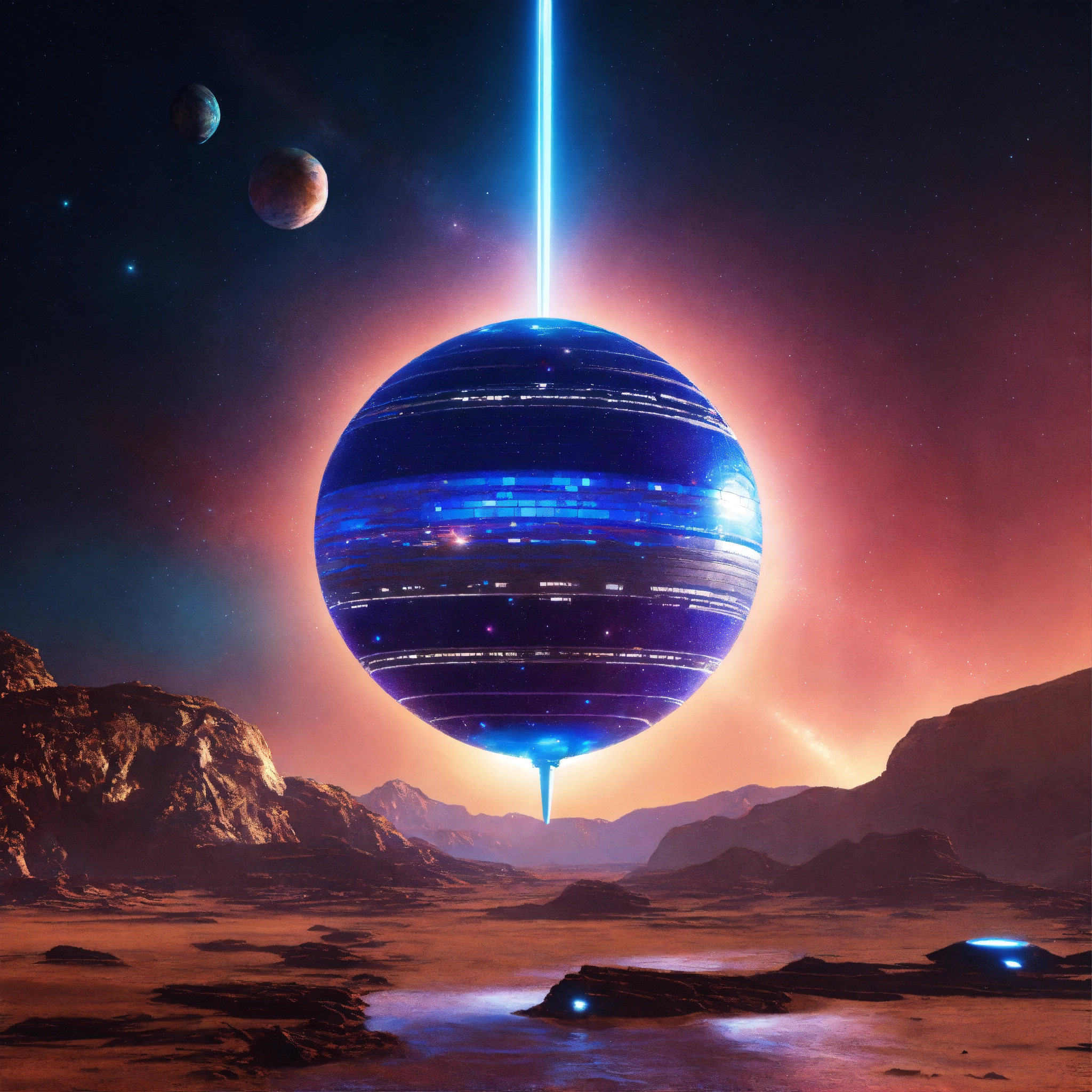 Lexica - Star cruiser docking on an artificial planet that looks like a ...