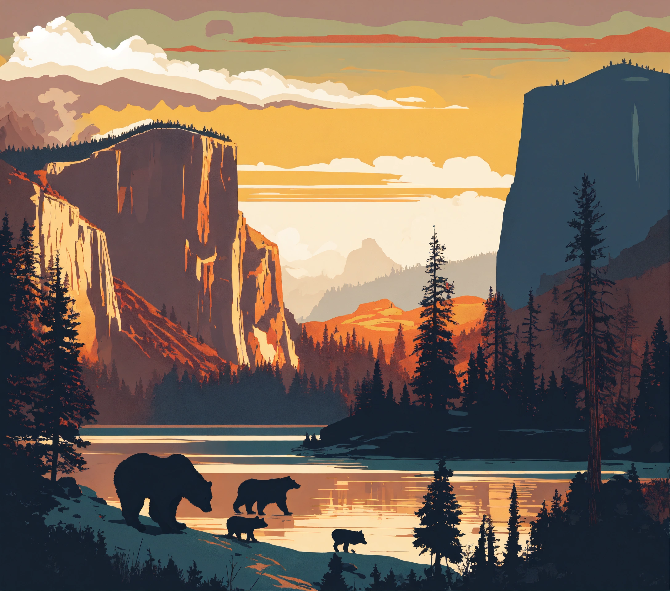 Lexica - Create artistic illustrations showcasing the beauty of America ...