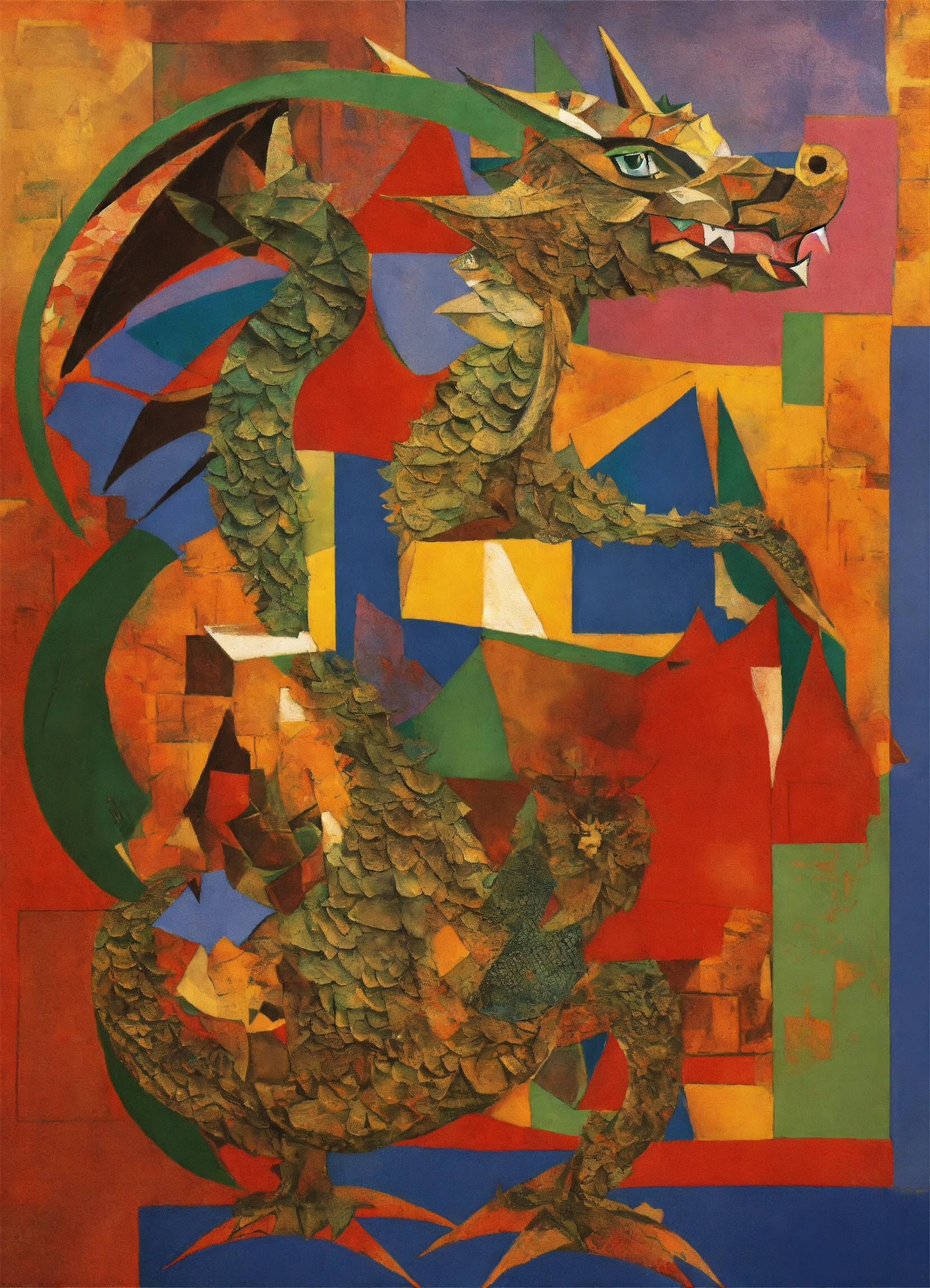 Lexica - Abstract Pablo Picasso collage Dragons