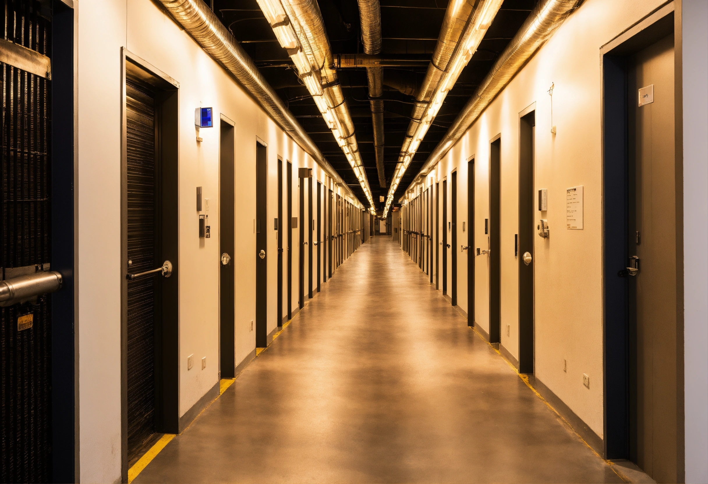 Lexica - Angle of two long, empty corridors with a white wall and ...