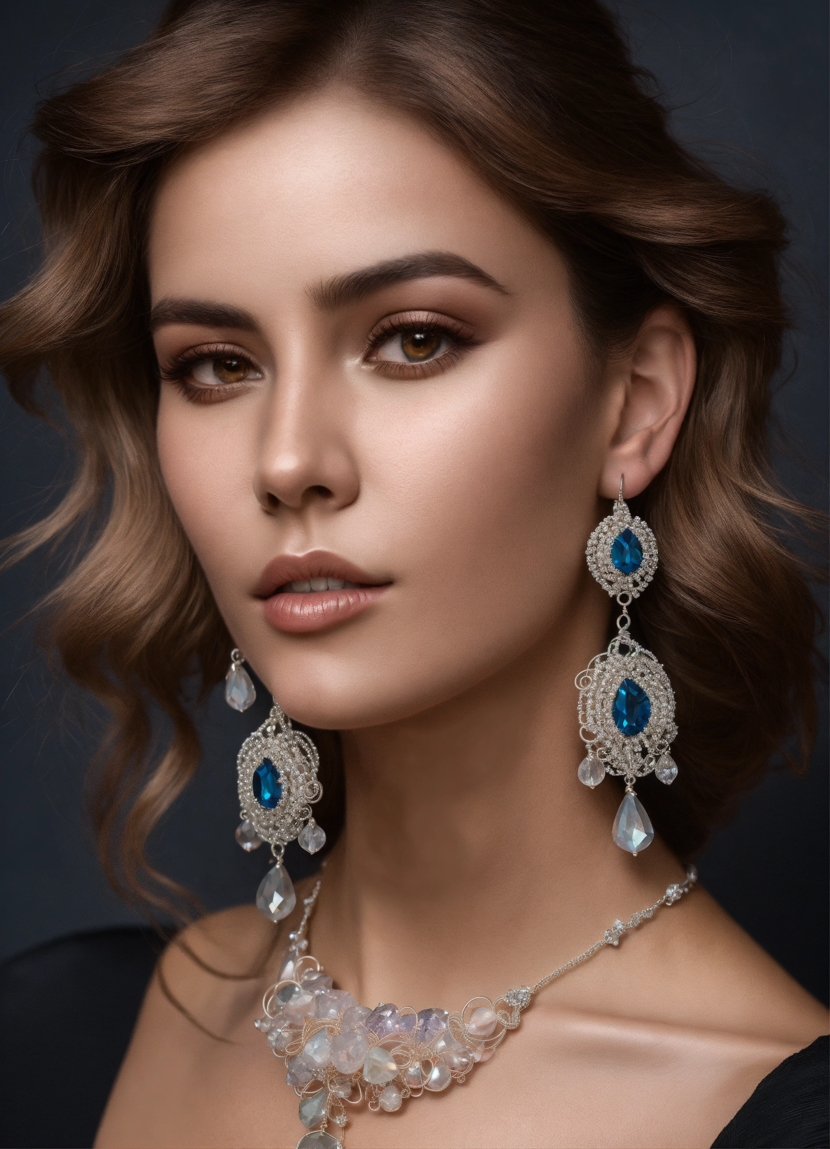 Lexica - Modern super model wearing beautiful sterling silver wire ...