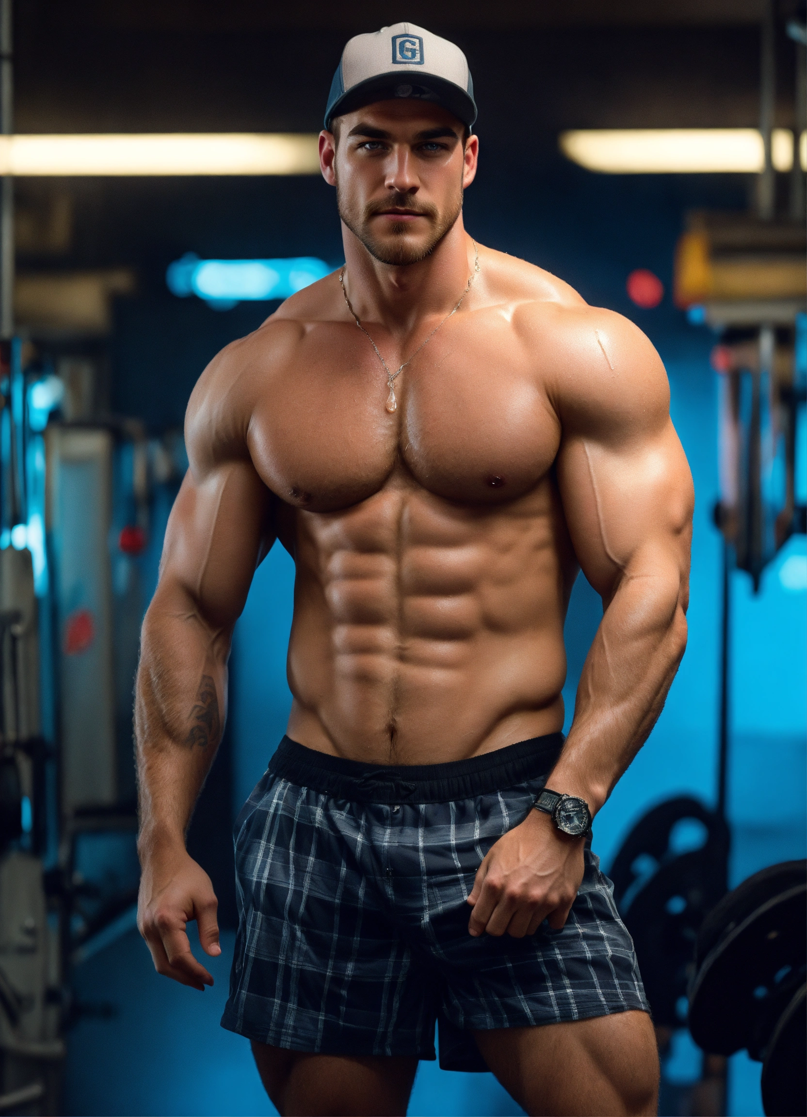 Lexica - Realistic photo of a masculine blonde haired, blue eyed hunk ...