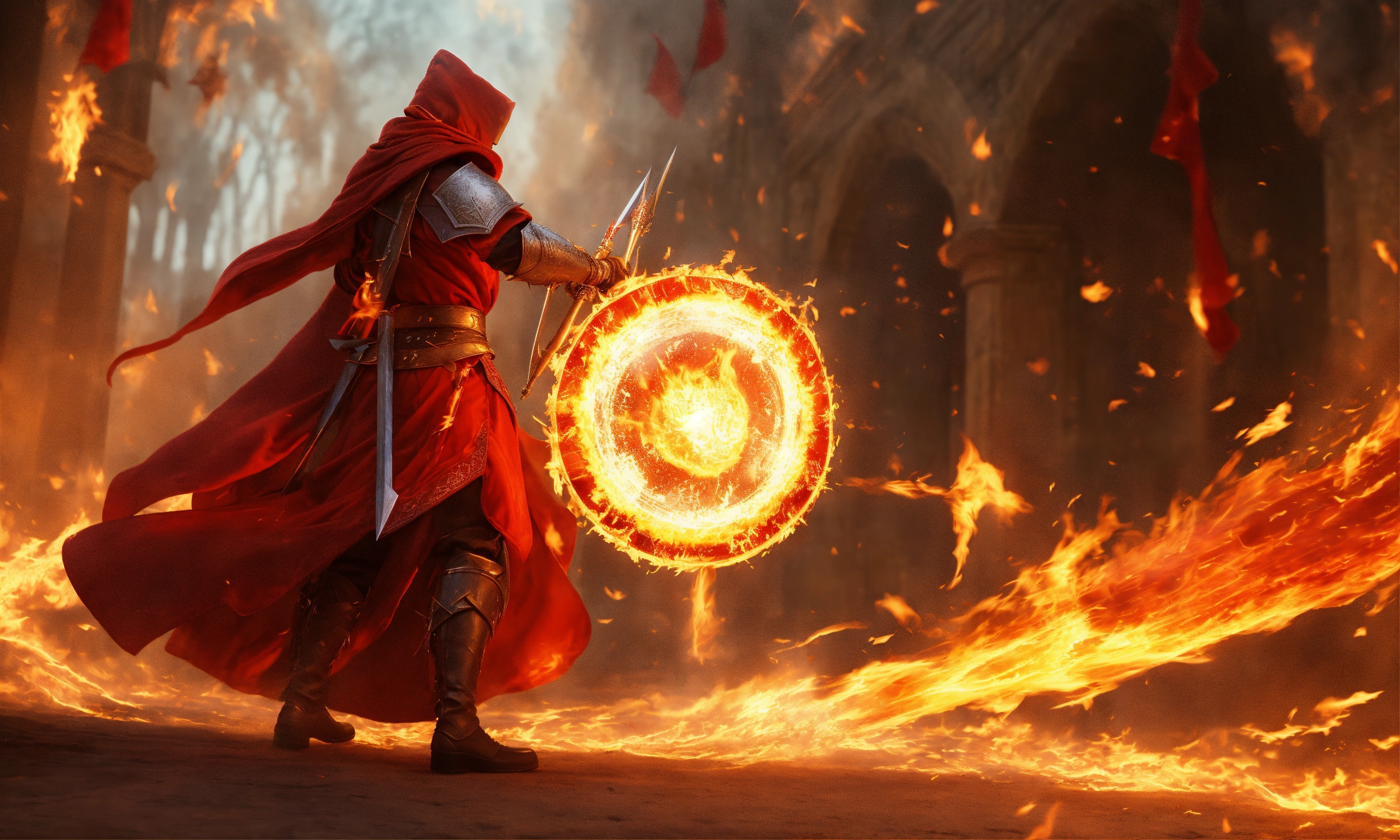 Lexica - Fire shield, shield made of flames, magical shield, magical ...