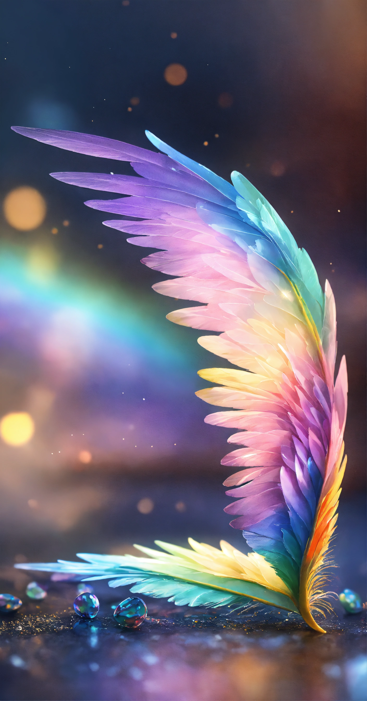 Lexica - Beautiful and perfect small angel wings in soft rainbow colors ...